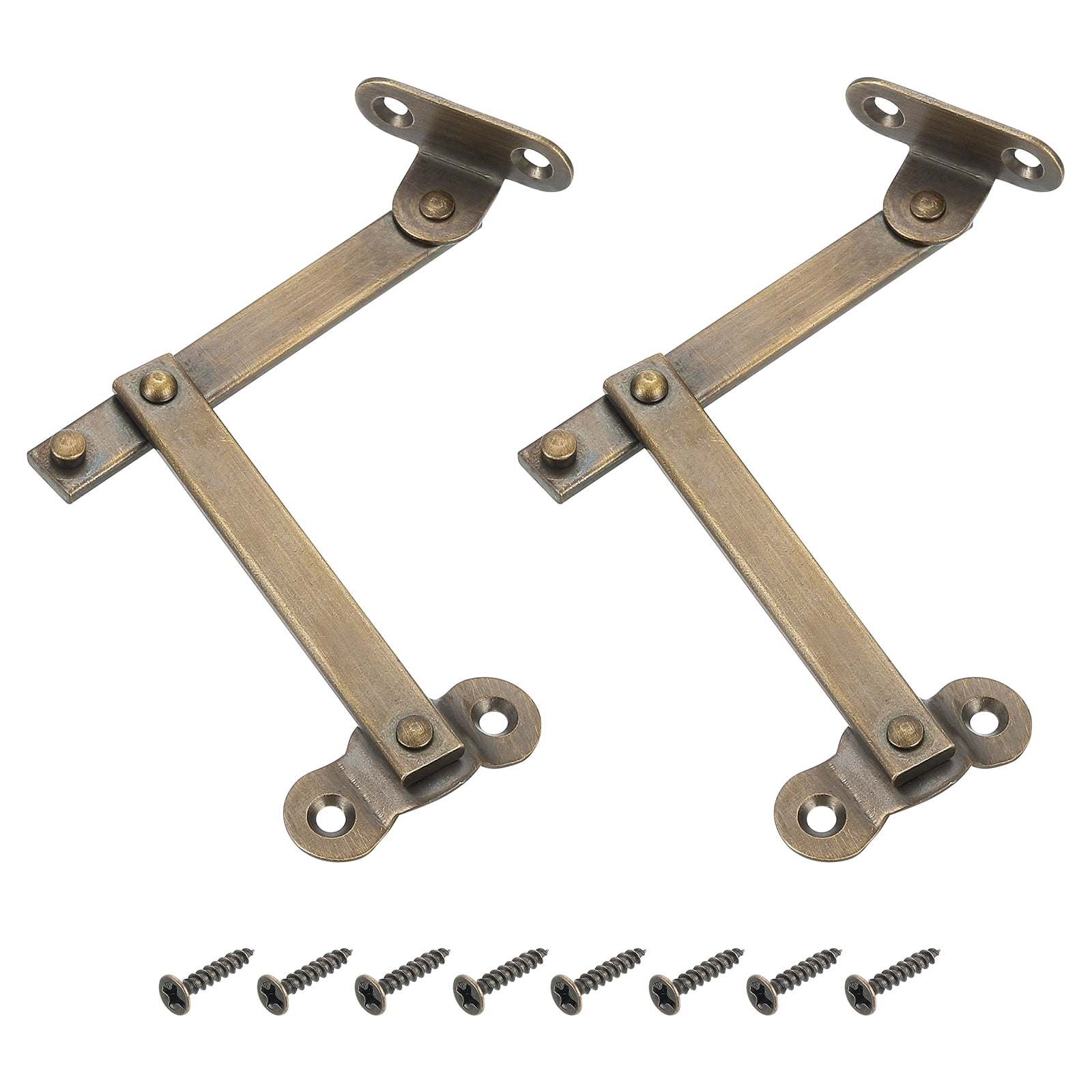 Uxcell 2 Pack Brass Lid Folding Support Lid, Lid Stay Hinges Lid ...