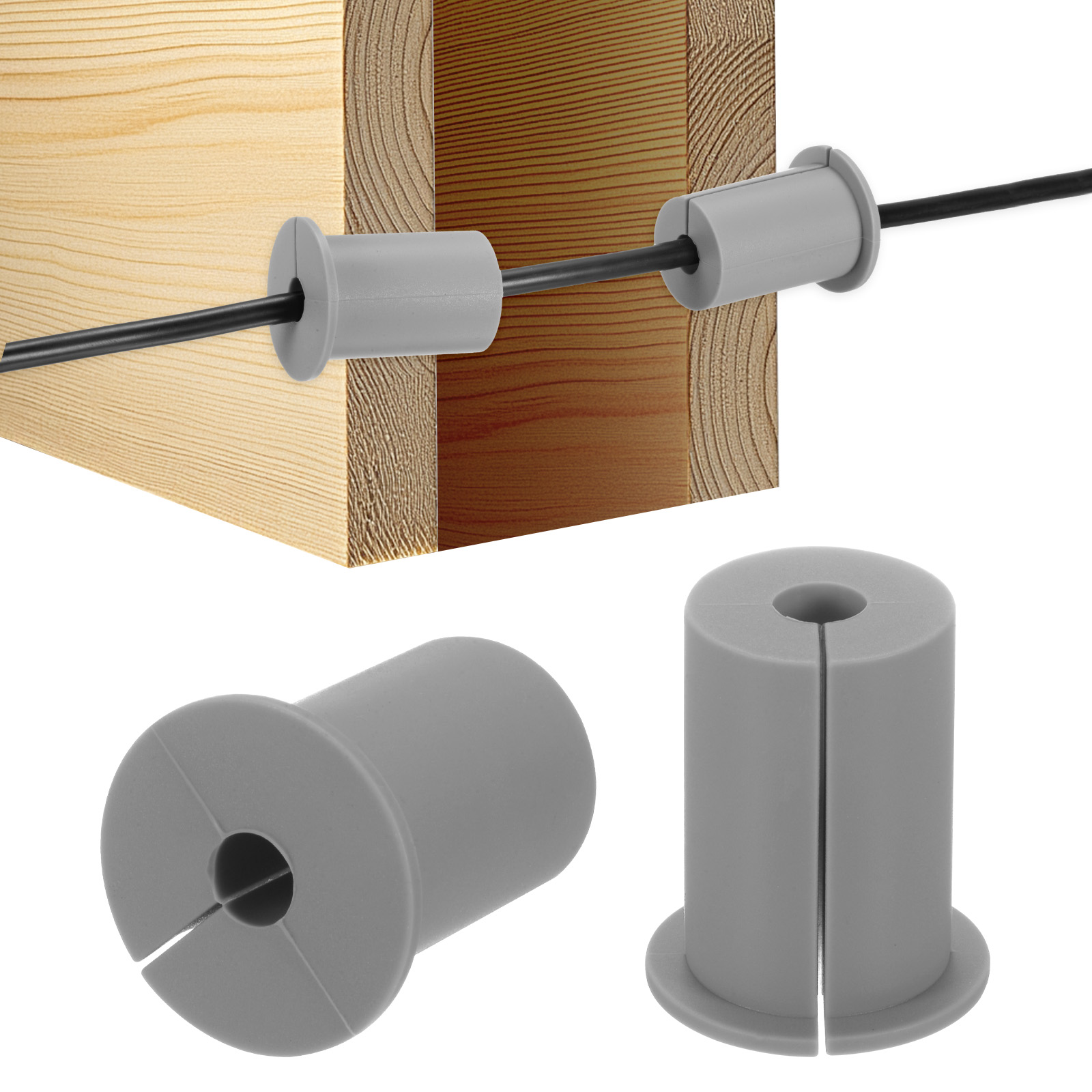 Uxcell 2Pcs Cable Routing Kit for 1" Wall Hole 1.5" Length Wall Grommet ...