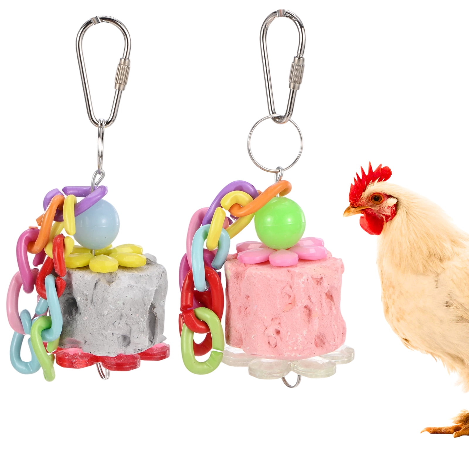 Uxcell 2-Pack Chicken Chewing Toy, Calcium Block Beak Grinding Stone ...