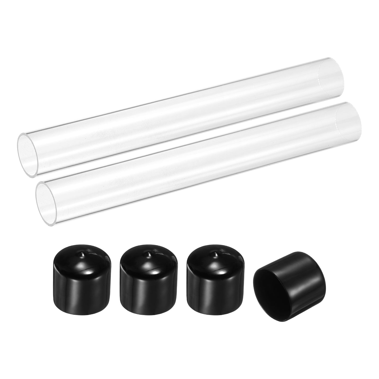 Uxcell 2 Pack Clear Rigid Acrylic Pipe, 31mm(1.22") ID x 35mm(1.38") OD ...