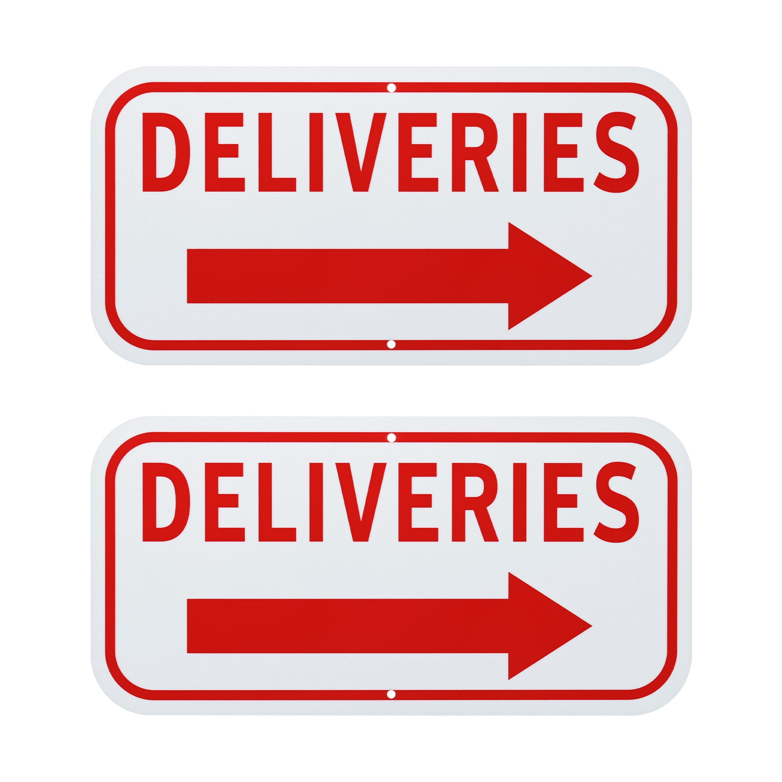 Uxcell 2-Pack Deliveries Sign with Right Arrow, 12" x 6" Aluminum Front ...