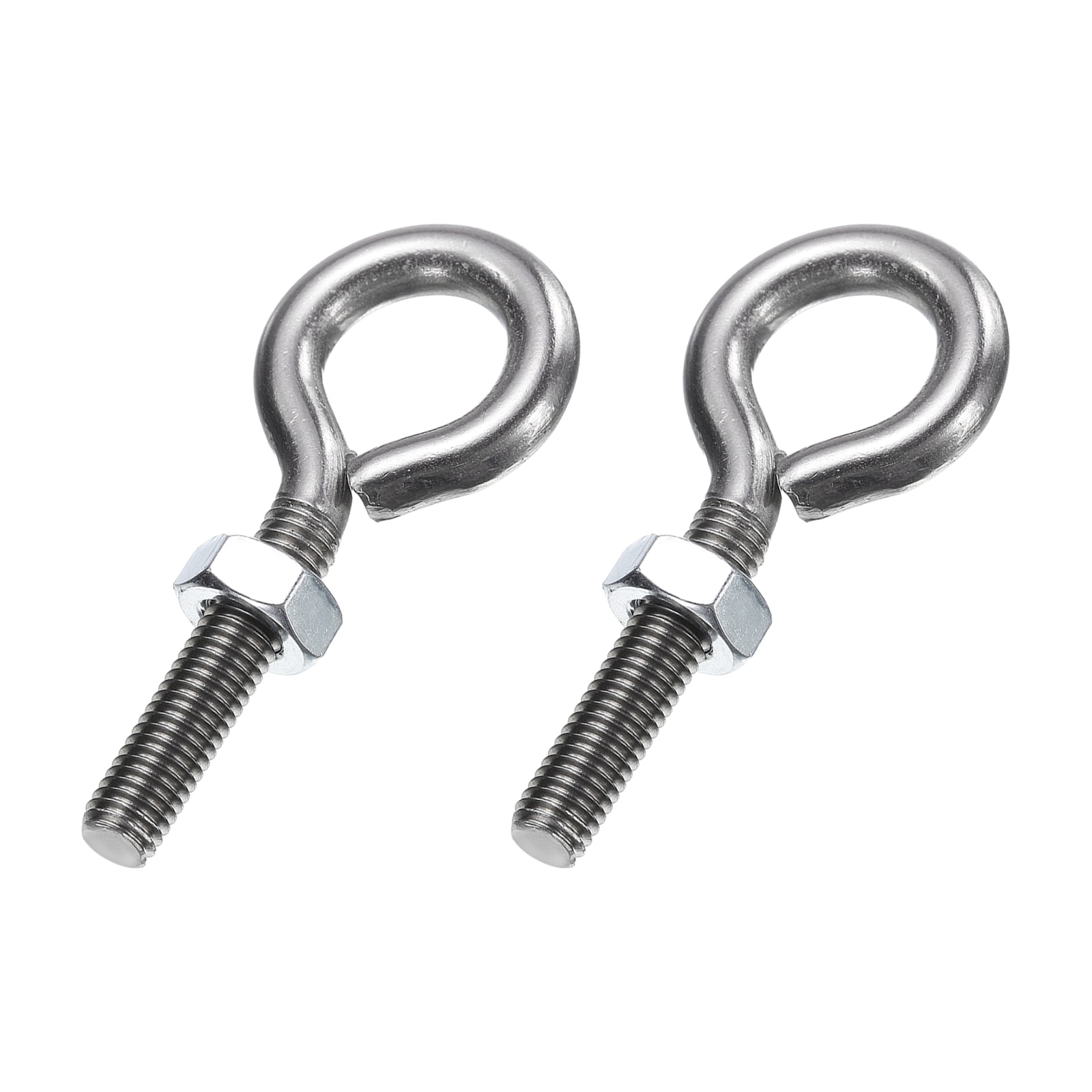 Uxcell 2 Pack Eye Bolts, M8 x 34mm 304 Stainless Steel Threaded EyeBolt ...