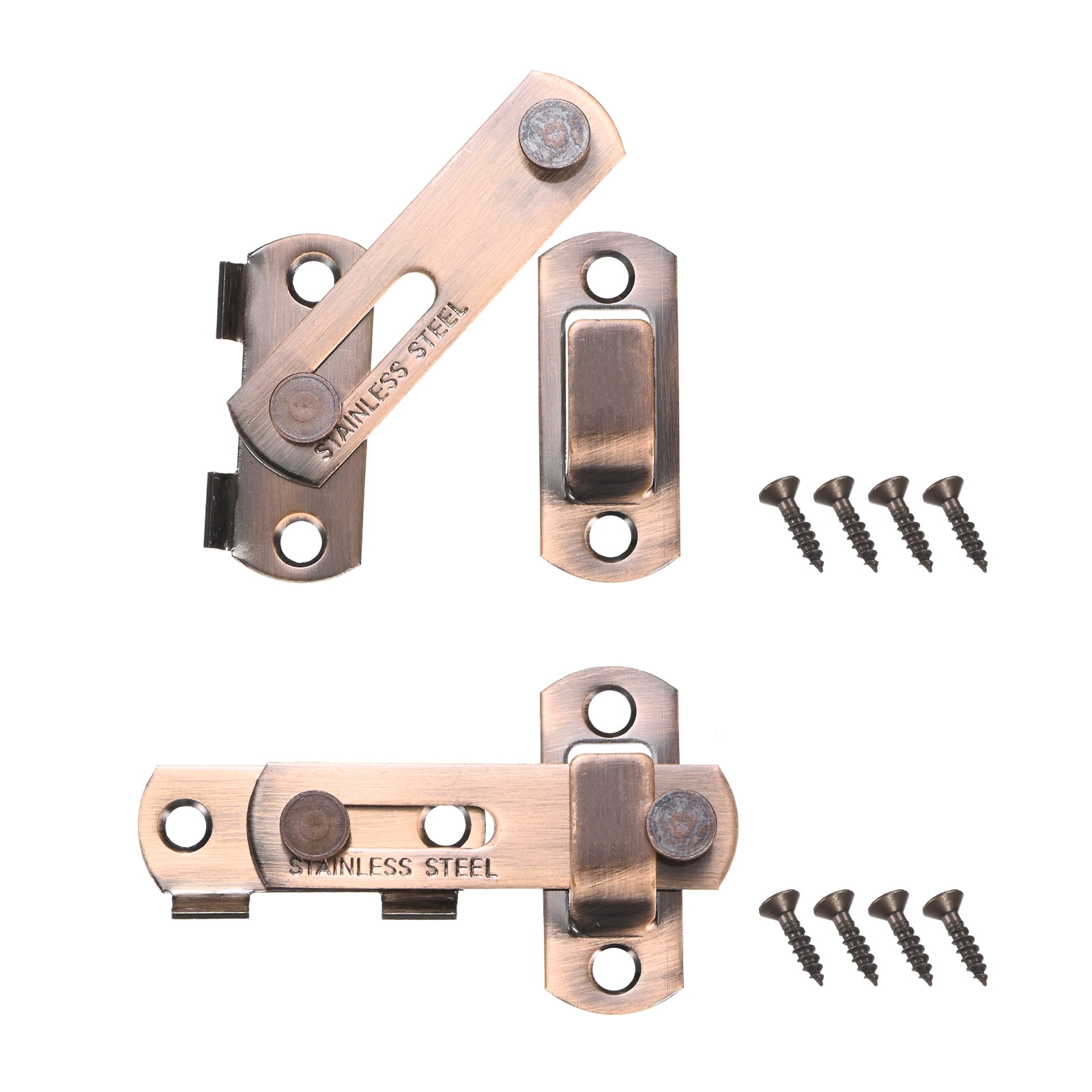 Uxcell 2-Pack Flip Latch Gate Latches 1.97Inch Stainless Steel Gate Latches with Screws for Door ...