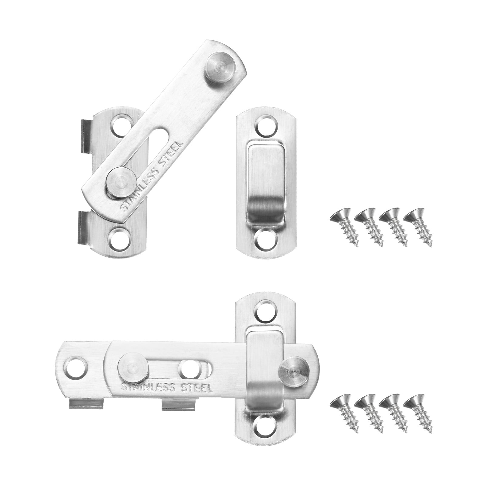 Uxcell 2-Pack Flip Latch Gate Latches 1.97Inch Stainless Steel Gate Latches with Screws for Door ...