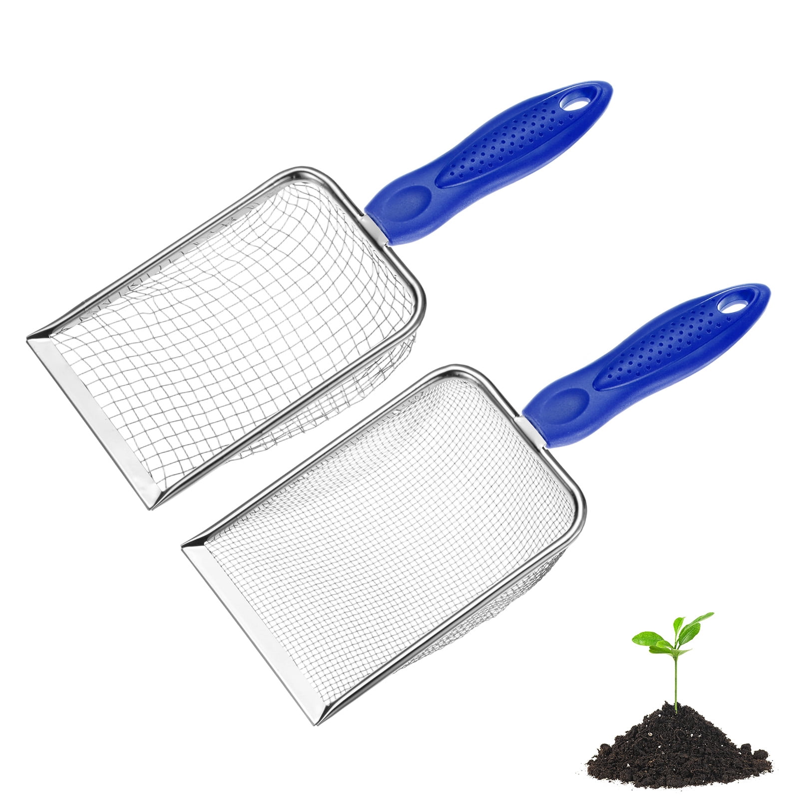 Uxcell 2-Pack Gardening Soil Sifter, 5/2 mm Mesh Stainless Steel ...