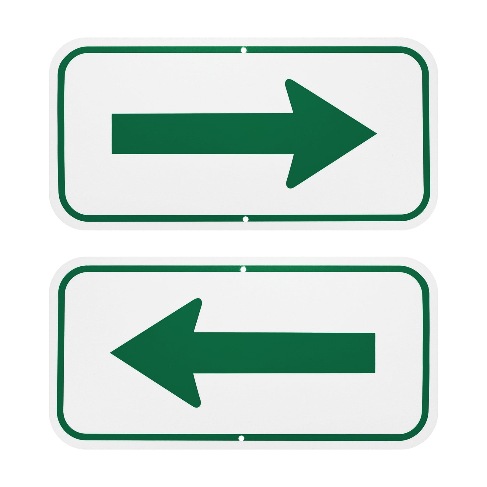 Uxcell 2-Pack Green Arrow Signs, 11.81 x 5.91 Aluminum Reflective One-way Arrow Sign for Outdoor ...
