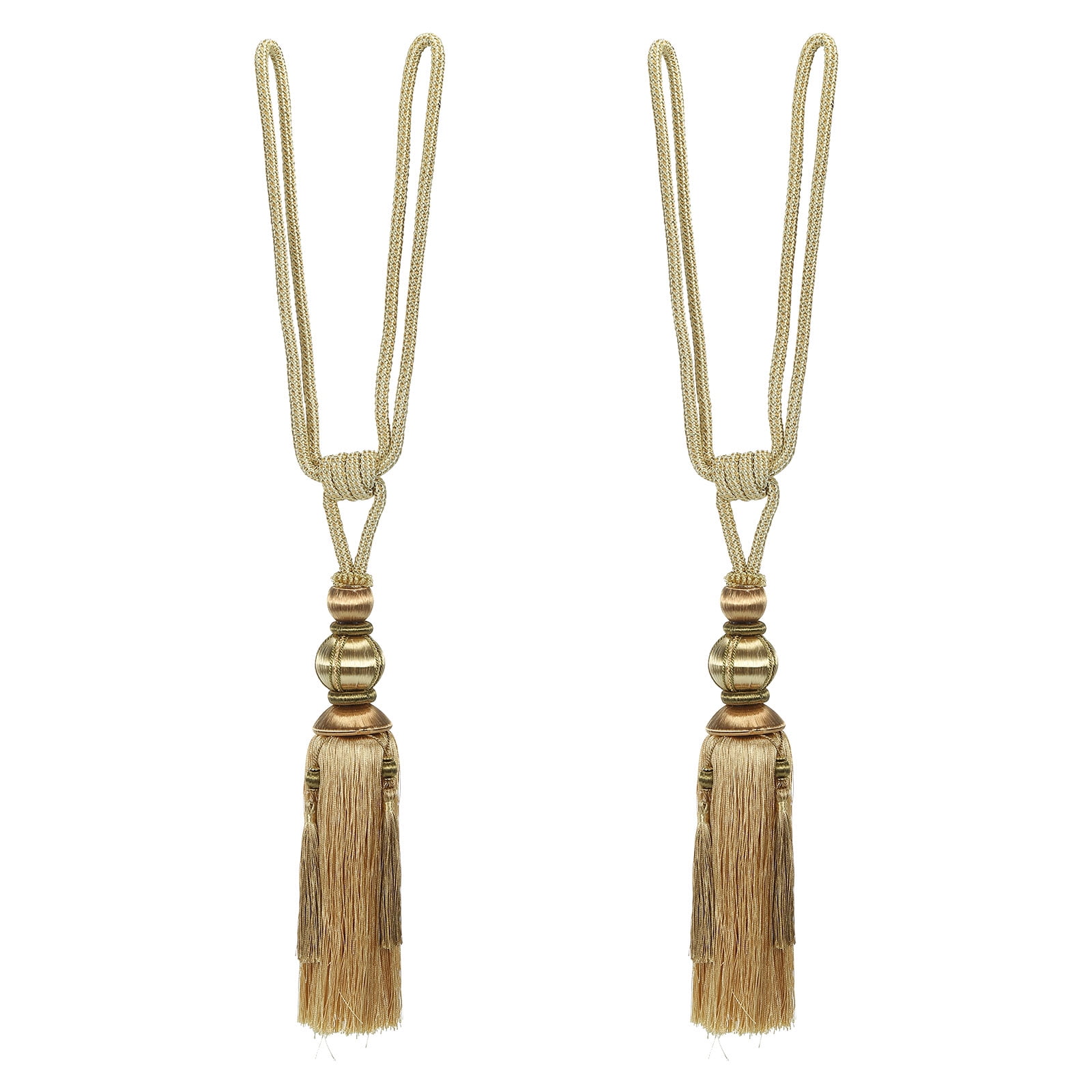 Uxcell 2 Pack Handmade Curtain Tiebacks Home Office Decorative, Gold ...