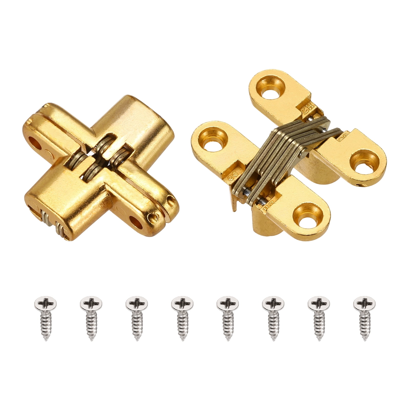 Uxcell 2 Pack Hidden Cabinet Door Hinges, 1.65" x 0.49" 180 Degree ...