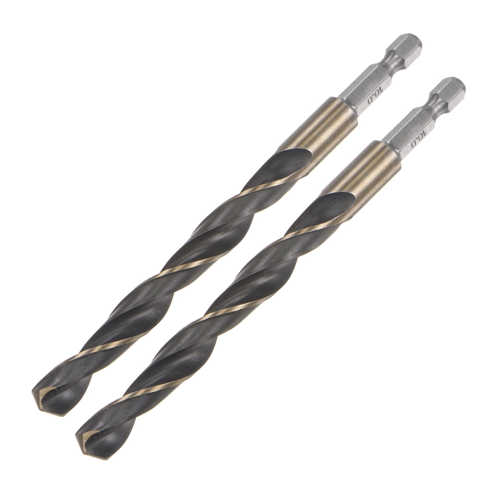 Uxcell 2 Pack High Speed Steel Twist Drill Bit 10mm Drilling Dia. with 1 4 Inch Hex Shank 132mm Length Walmart Business Supplies