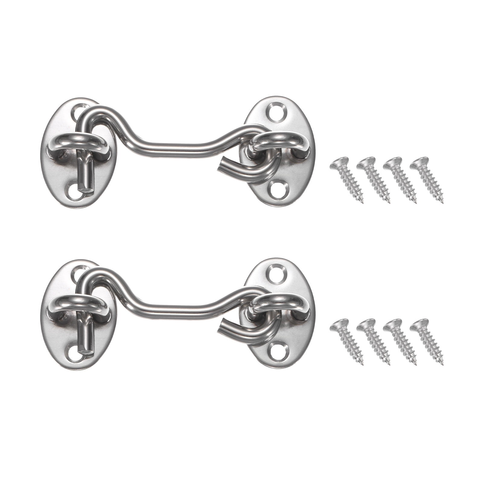 Uxcell 2-Pack Hook and Eye Latch for Door 3 Inch Stainless Steel Gate ...