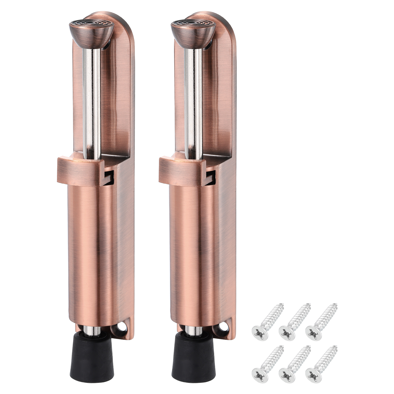 Uxcell 2 Pack Kickdown Door Stop, Spring Loaded Telescopic Door Stopper ...