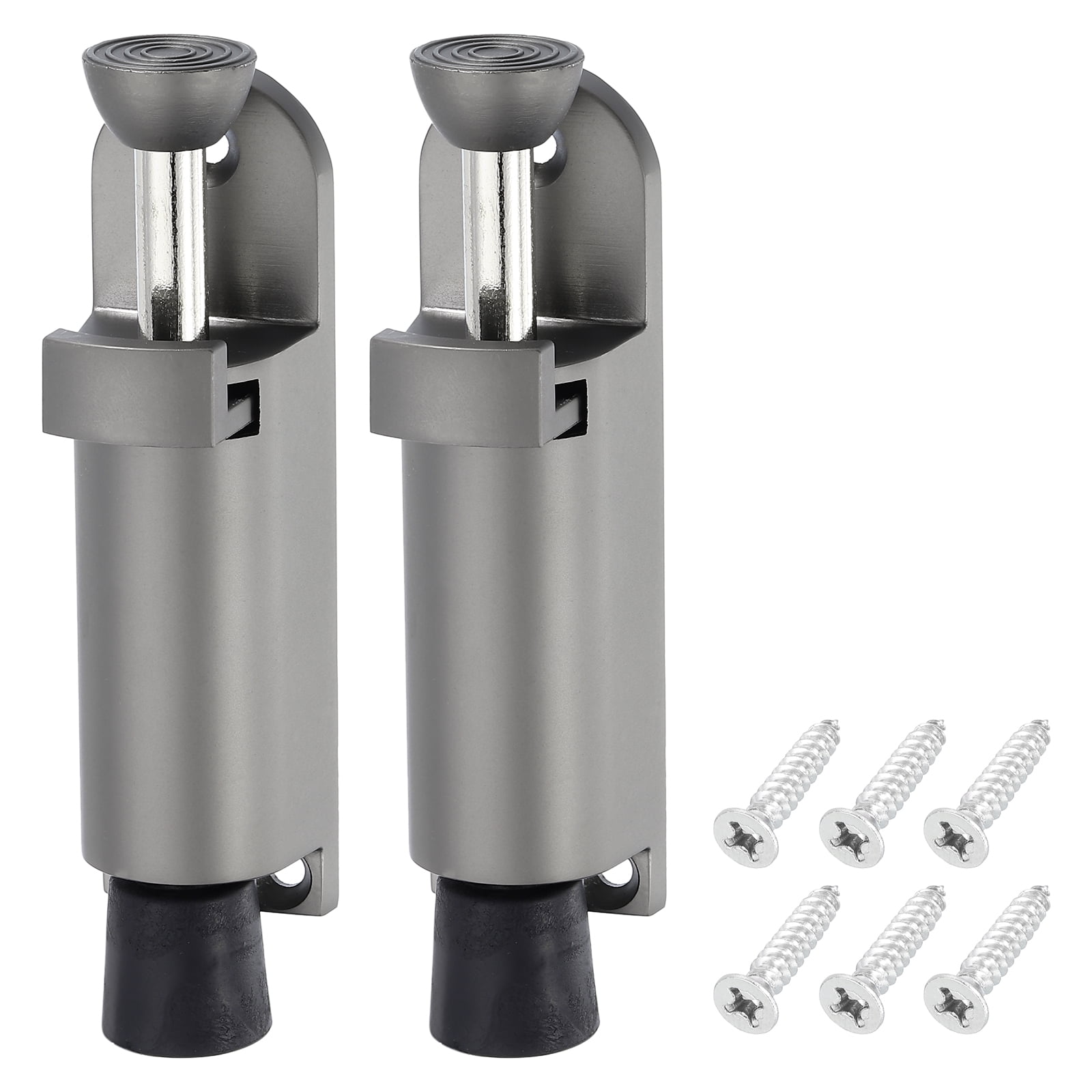 Uxcell 2 Pack Kickdown Door Stop, Spring Loaded Telescopic Door Stopper ...