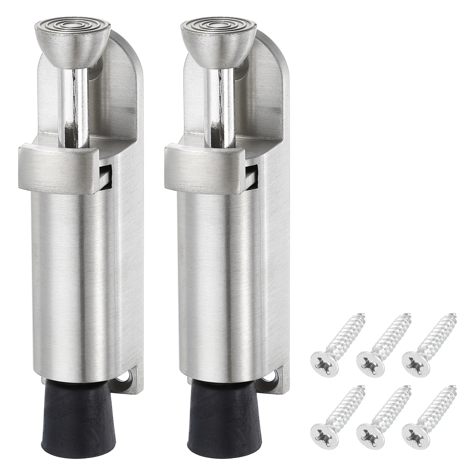 Uxcell 2 Pack Kickdown Door Stop, Spring Loaded Telescopic Door Stopper ...