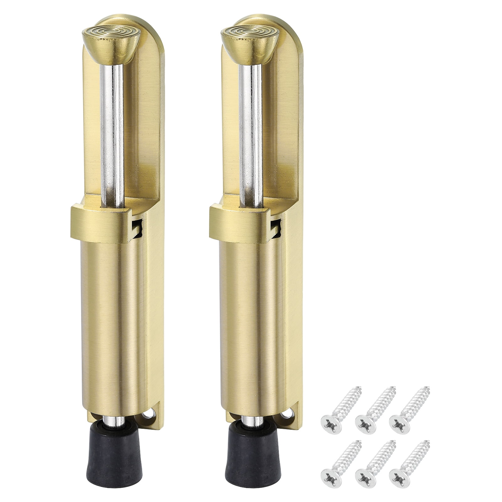 Uxcell 2 Pack Kickdown Door Stop, Spring Loaded Telescopic Door Stopper ...