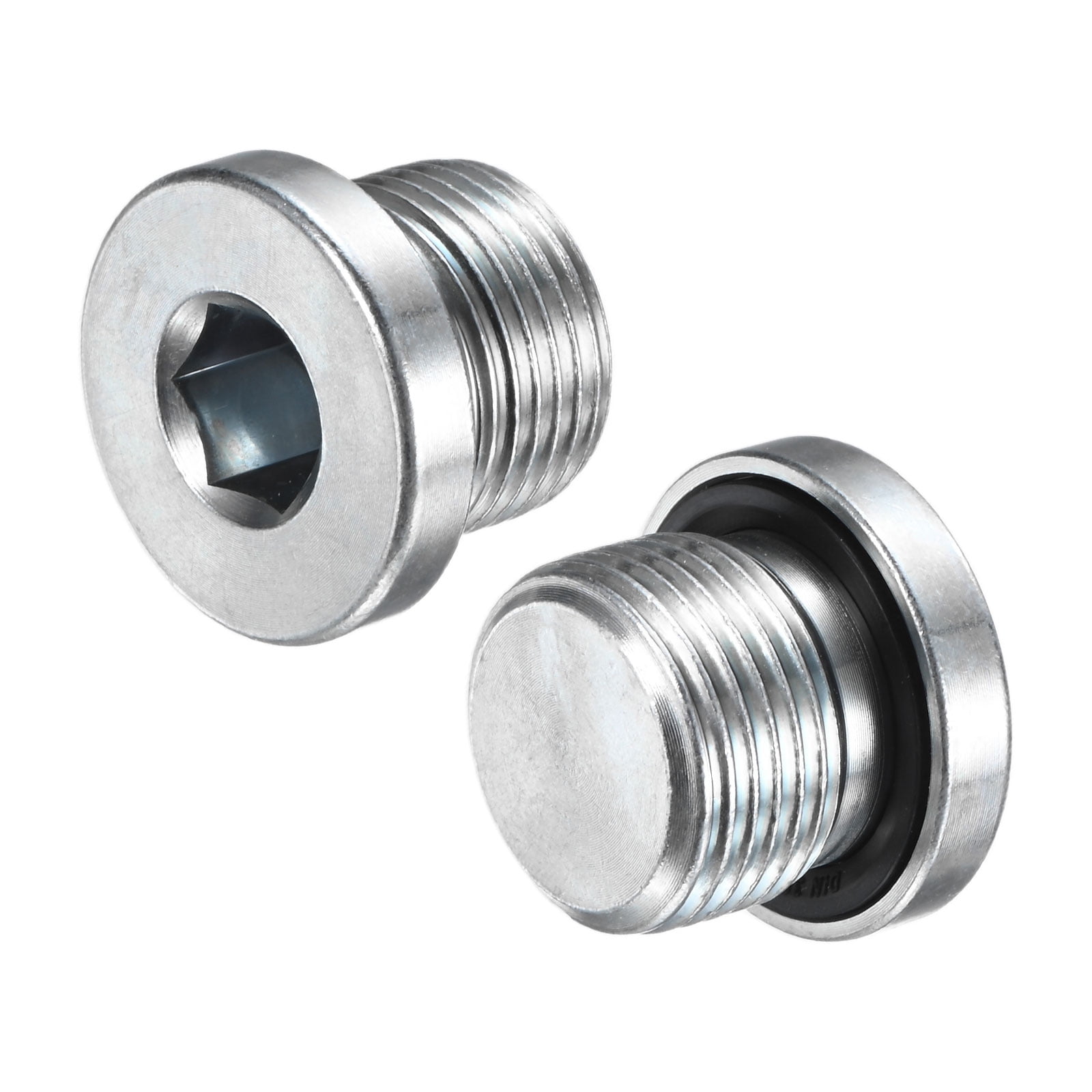 Uxcell 2-Pack M20x1.5mm Inner Hex Head Pipe Fitting Plug, Stainless ...