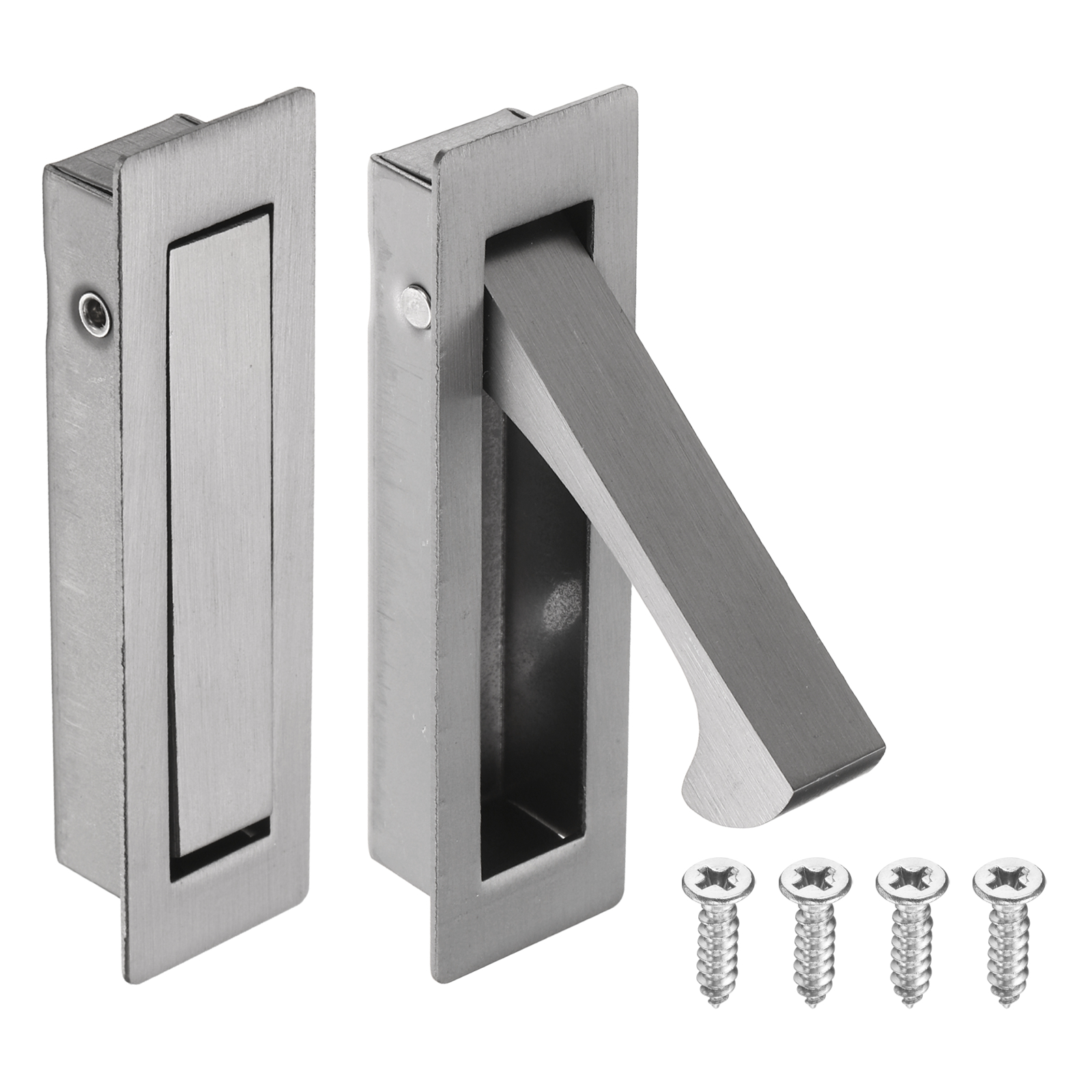 Uxcell 2 Pack Pocket Door Handles, 304 Stainless Steel Door Edge Pull ...