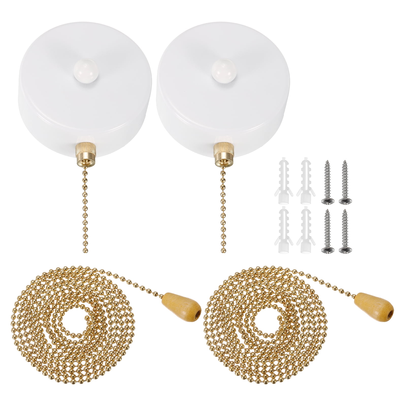 Uxcell 2 Pack Pull Chain Switch White AC 125/250V On/Off Ceiling Fan ...