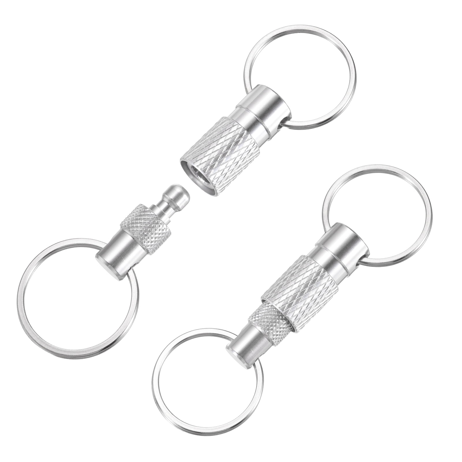 Uxcell 2 Pack Quick Release Keychain Pull Apart Detachable Swivel Keychain Spring Split Snap Key ...