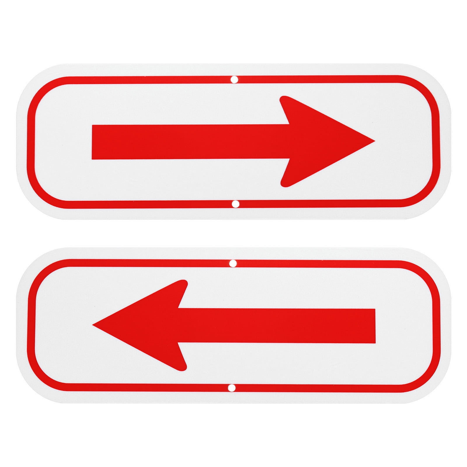 Uxcell 2-Pack Red Arrow Signs, 9.84 x 3.54 Aluminum Reflective One-way ...