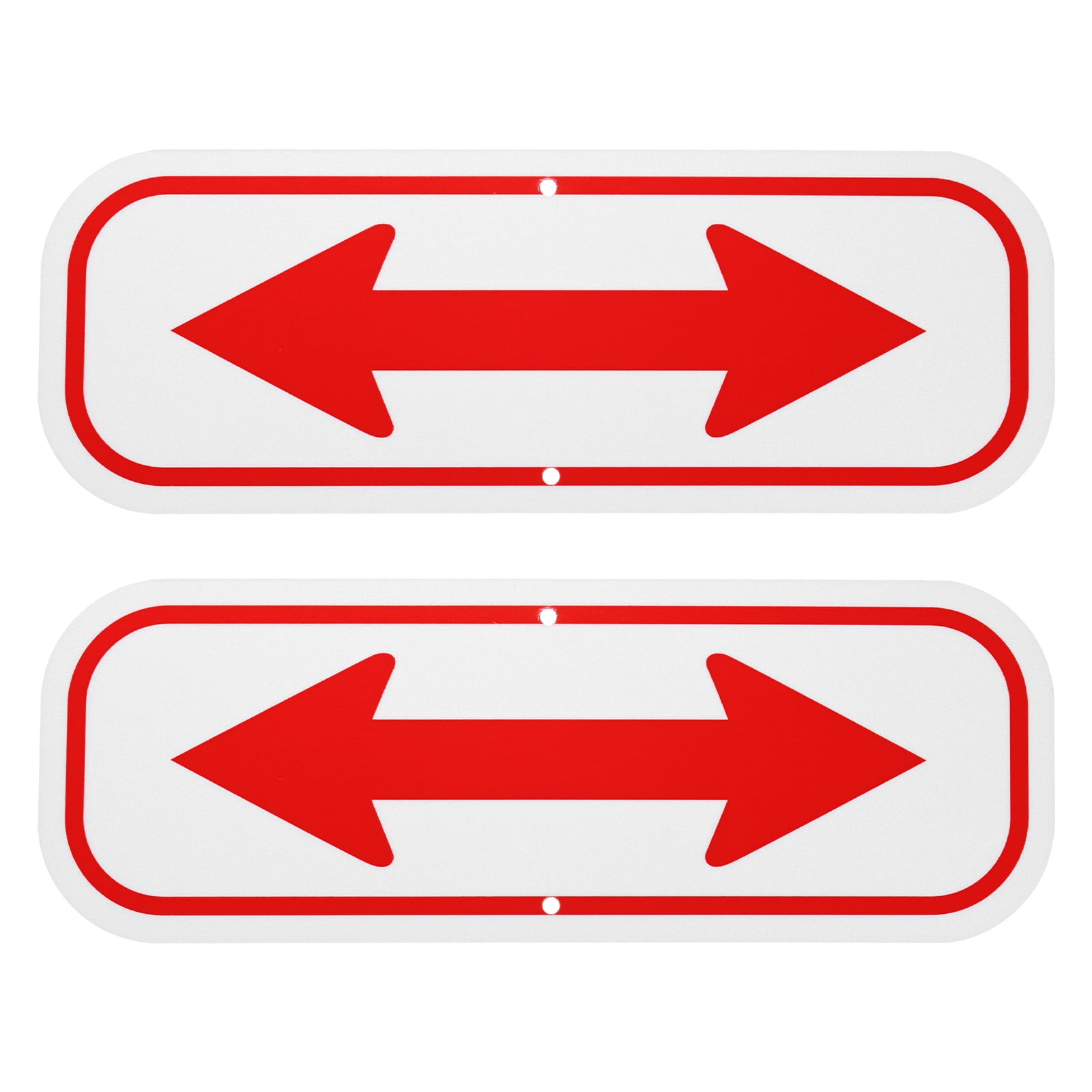 Uxcell 2-Pack Red Arrow Signs, 9.84 x 3.54 Aluminum Reflective Two-way ...