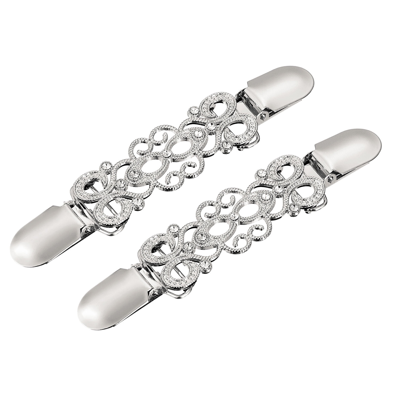 Walmart 2 Pack Silver Retro Sweater Clips, Vintage Swirl Dress Clips ...