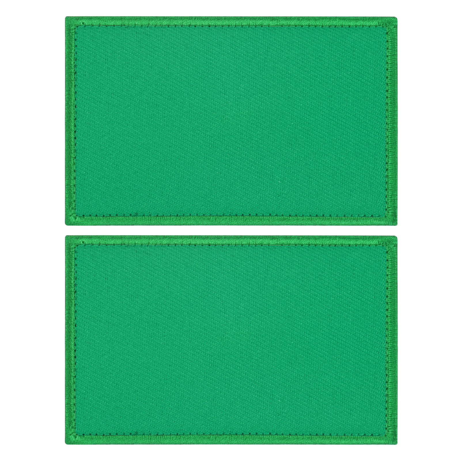 Uxcell 2-Pack Solid Green Flag Blank Patch, 3.1" x 2" Rectangular Embroidered Patches Pure Color ...