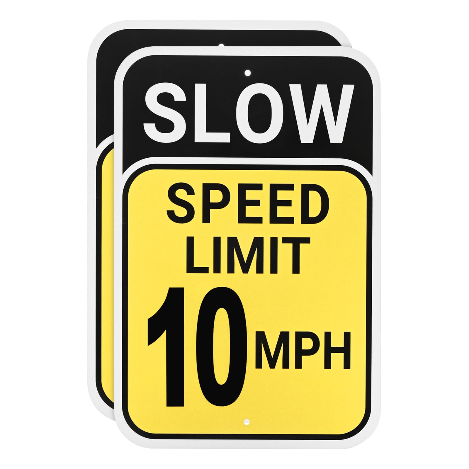 Uxcell 2-Pack Speed Limit 10 MPH Sign 12" x 8" Aluminum Weather ...