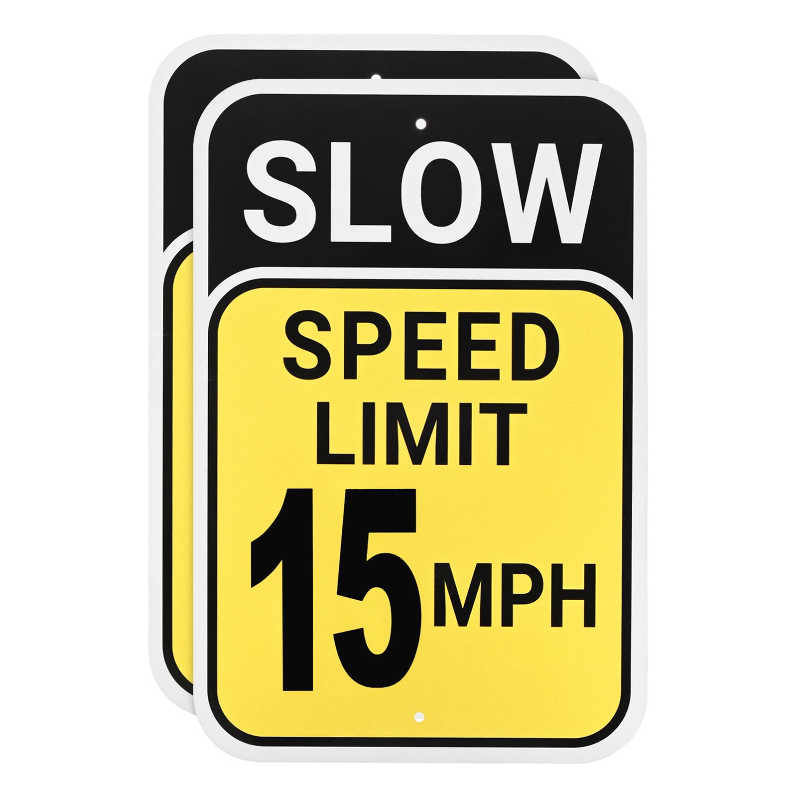 Uxcell 2-Pack Speed Limit 15 MPH Sign 12" x 8" Aluminum Weather ...