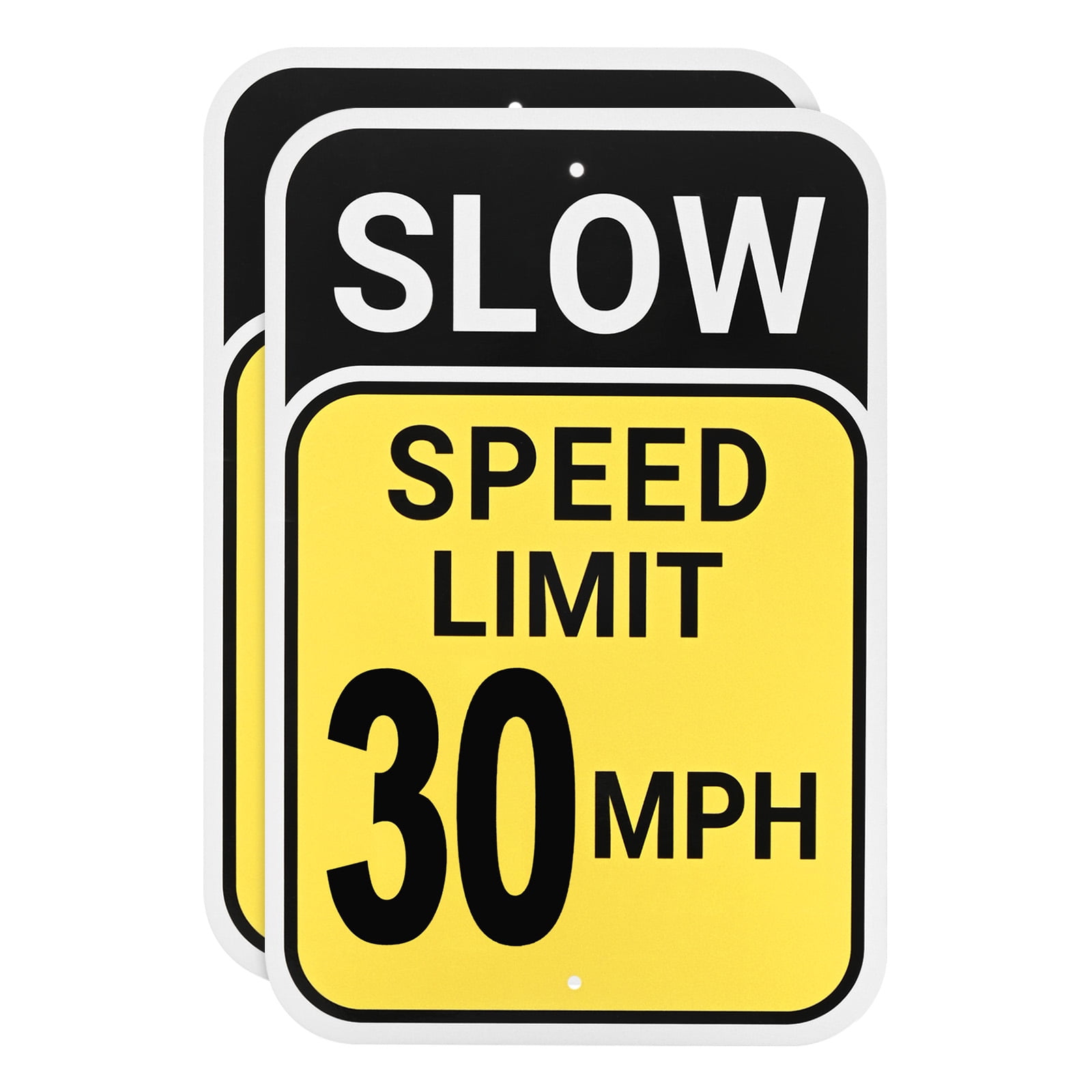 Uxcell 2-Pack Speed Limit 30 MPH Sign 12" x 8" Aluminum Weather ...