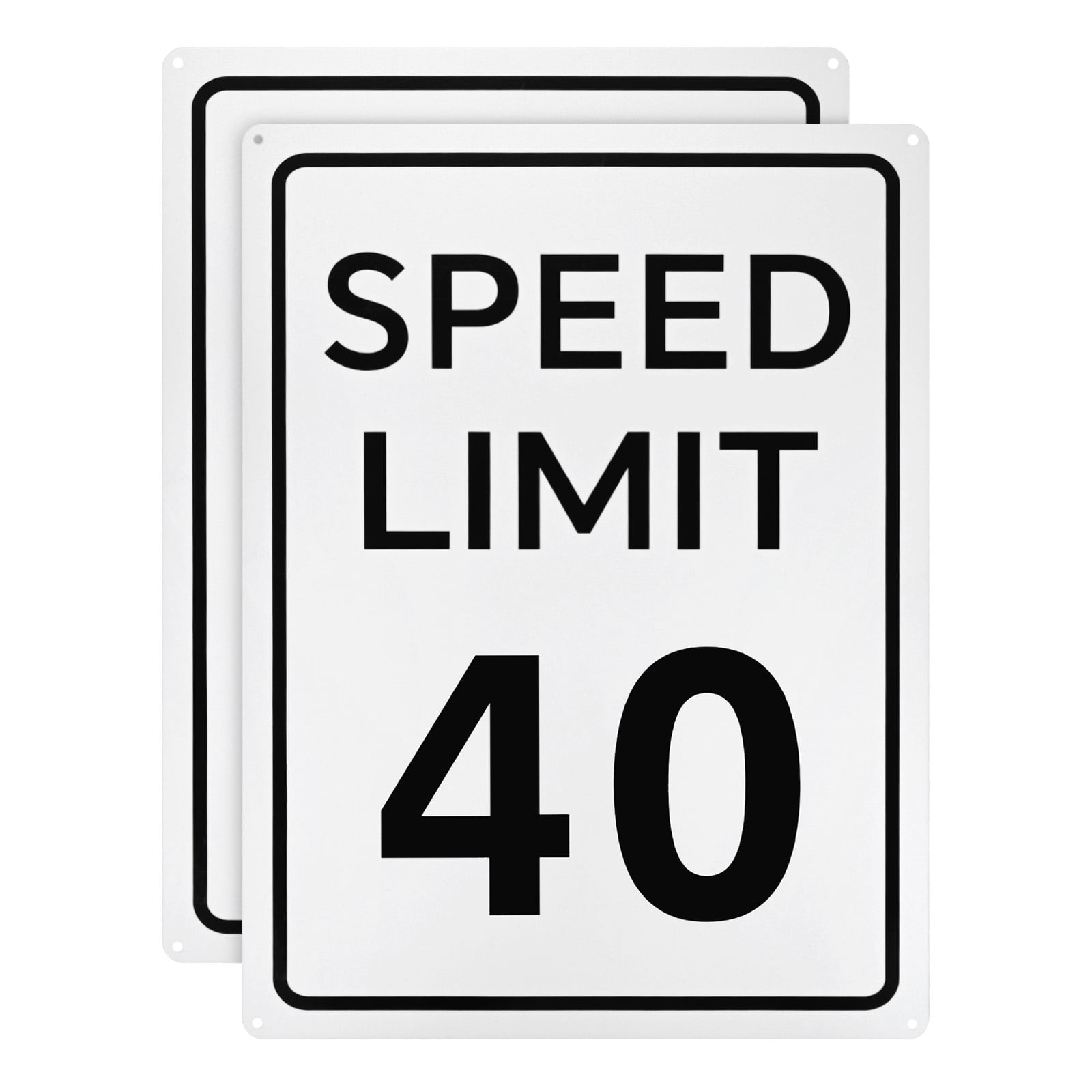 Uxcell 2-Pack Speed Limit 40 MPH Sign 16" x 12" Aluminum Weather ...