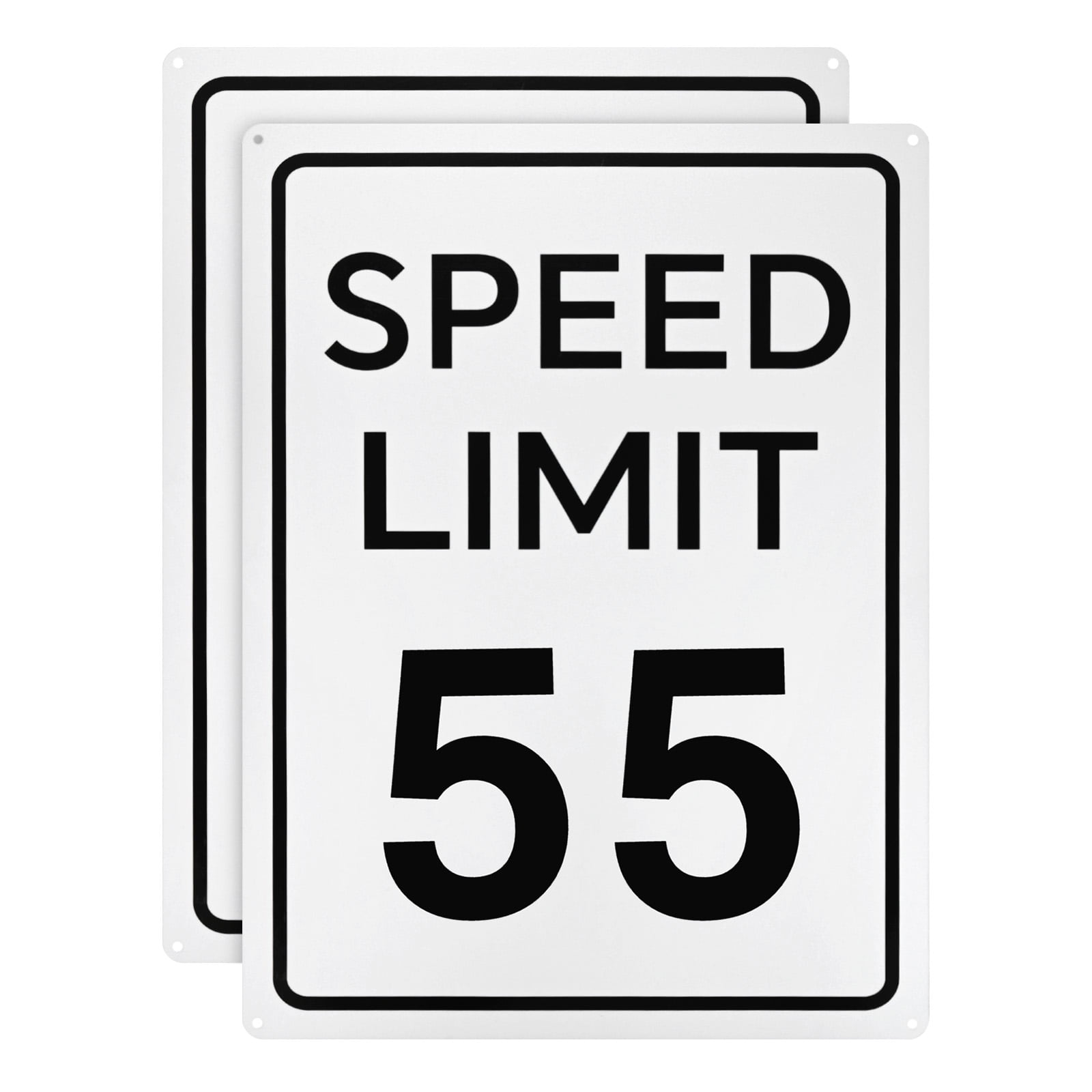 Uxcell 2-Pack Speed Limit 55 MPH Sign 16" x 12" Aluminum Weather ...