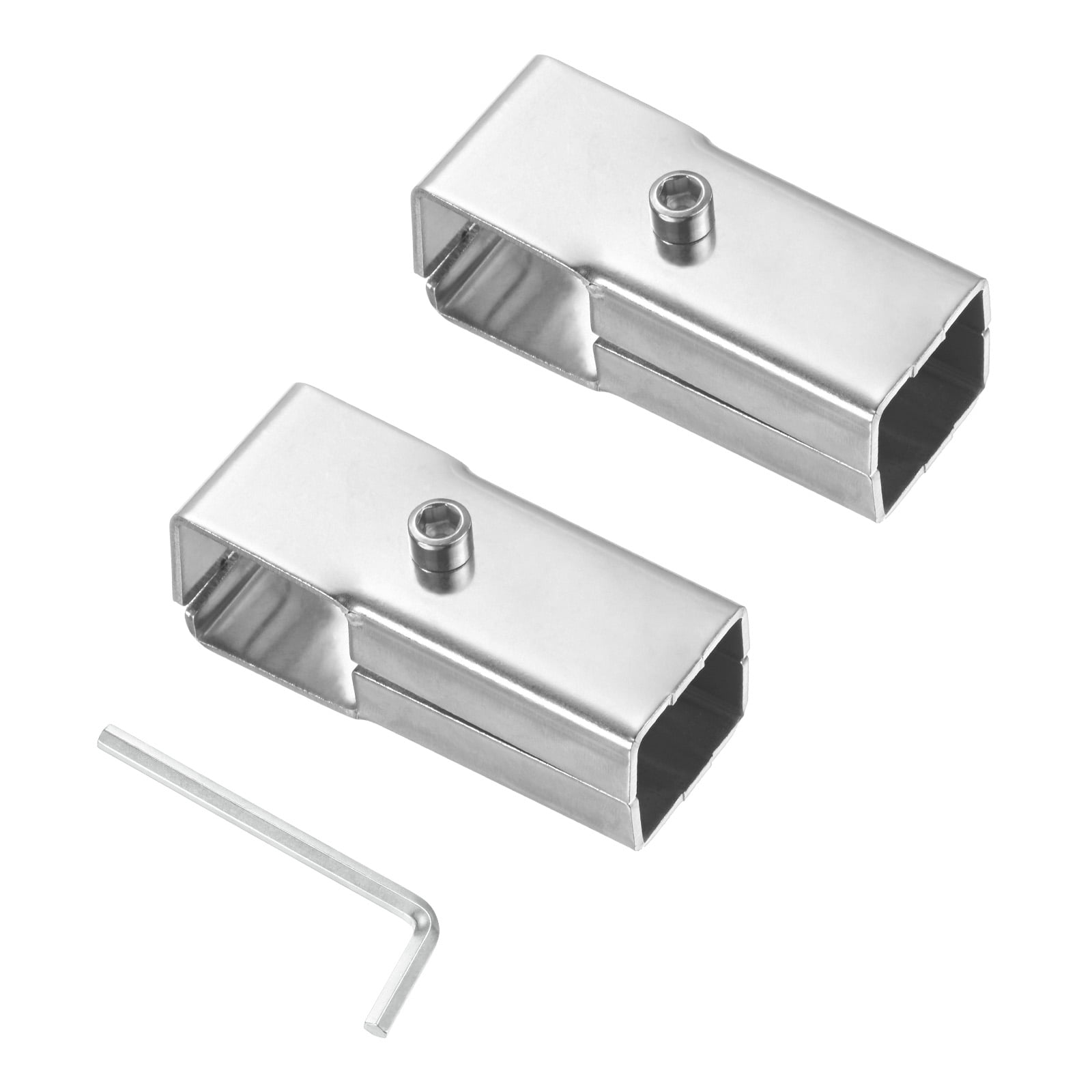 Uxcell 2 Pack Silver Structural Pipe Connector Square Tubing T Clamps ...