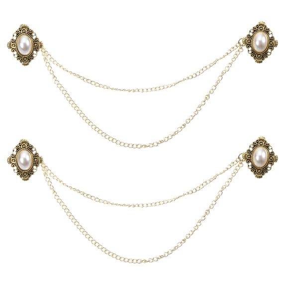 Uxcell 2 Pack Sweater Clips Vintage Cardigan Collar Clips with Chain ...