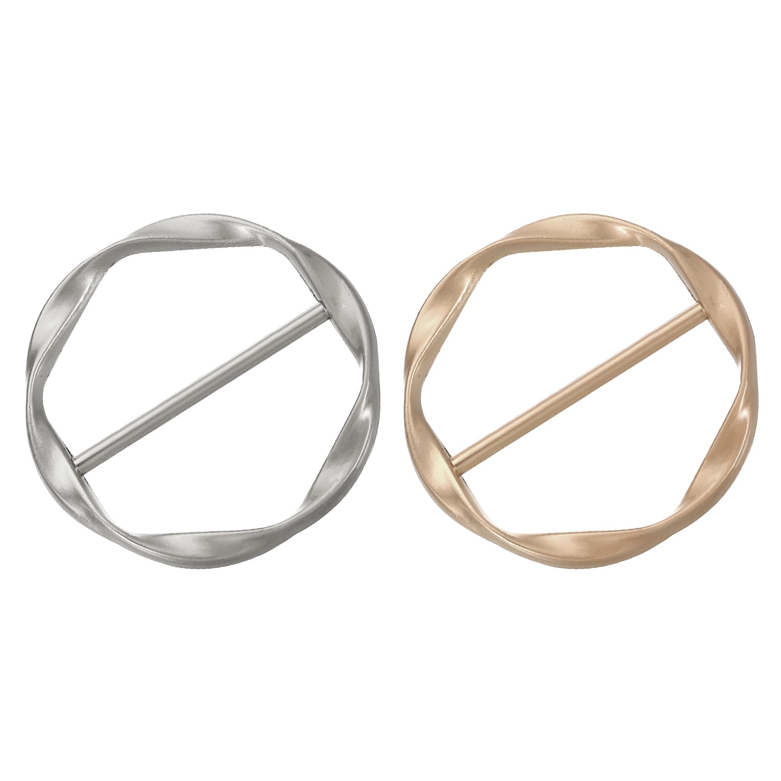 Uxcell 2 Pack T-shirt Clips, 34mm(1-5/16") Round Metal Silk Scarf Ring ...