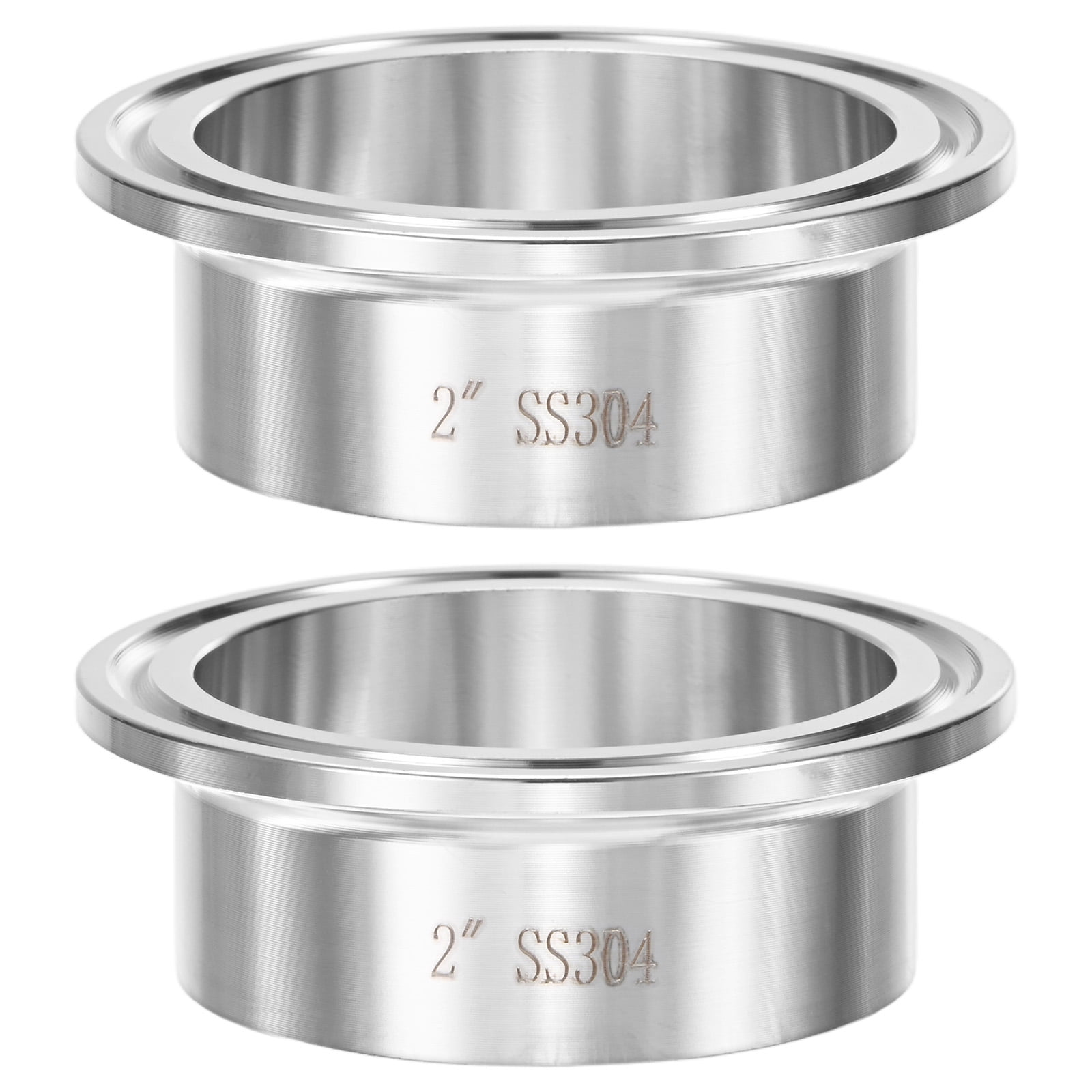 Uxcell 2-Pack Tri Sanitary 2 in Clamp Ferrule Fittings to 51mm Top ...