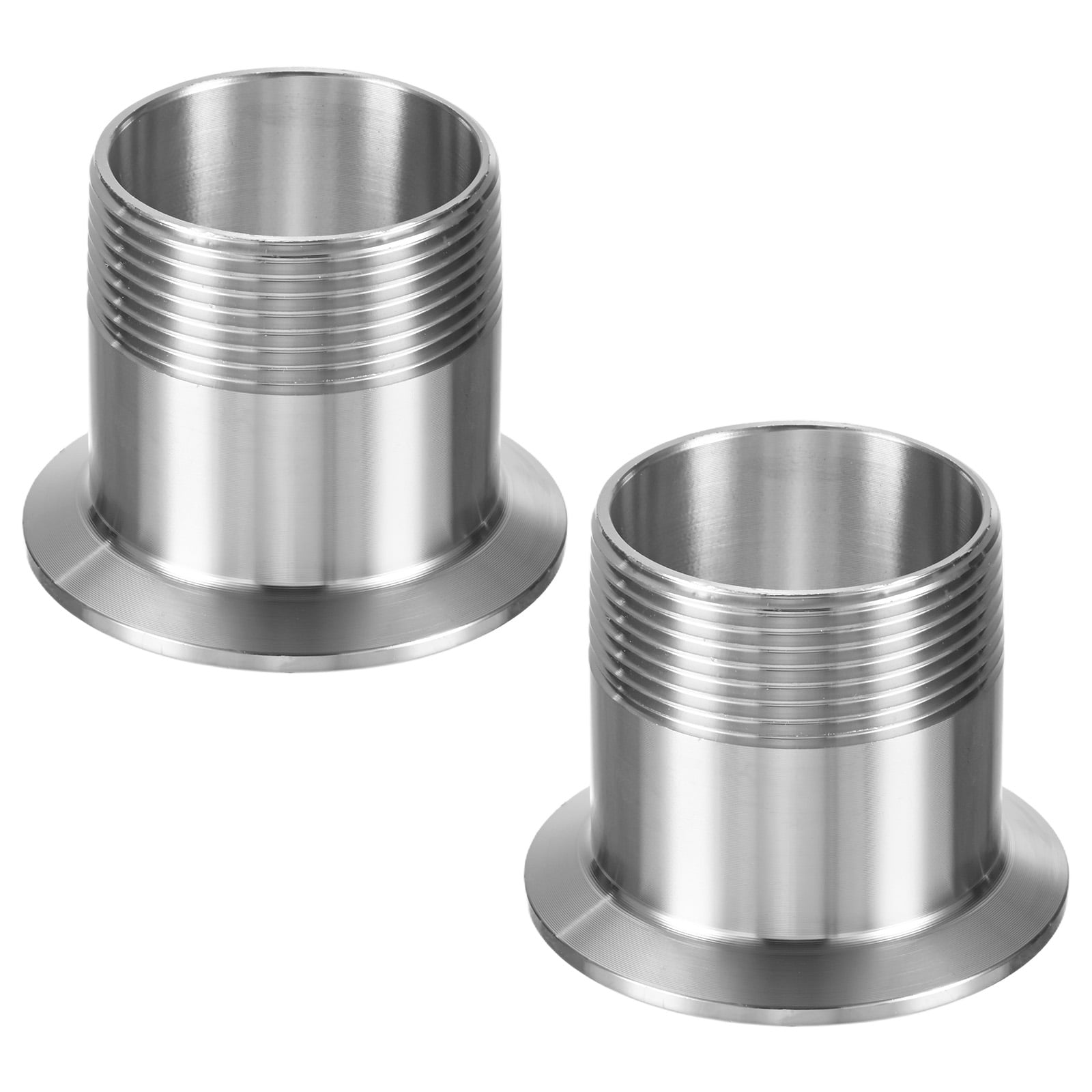 Uxcell 2-Pack Tri Sanitary 2 in Clamp Fittings to 1-1/2 in NTP Male Thread Stainless Steel Pipe ...
