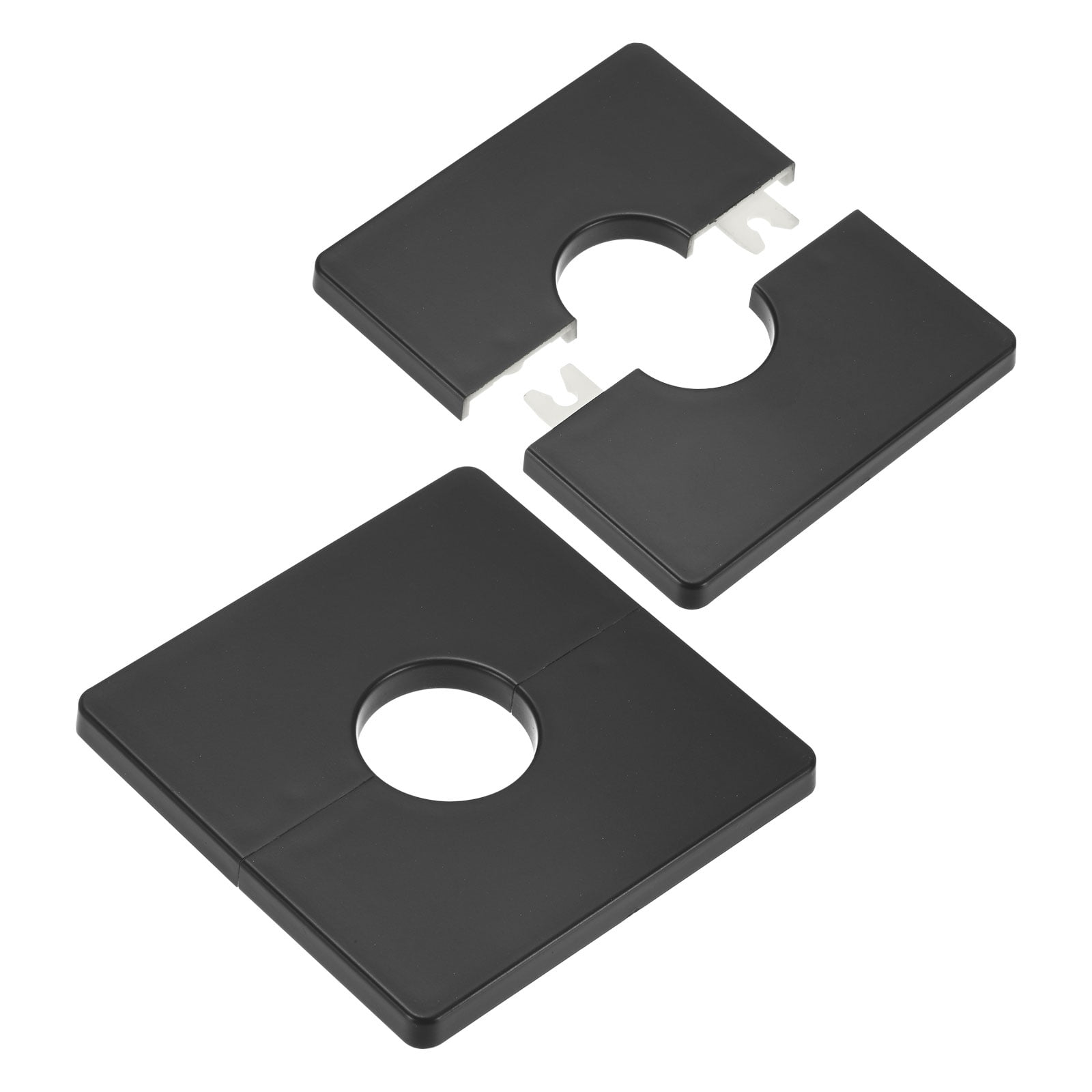 Uxcell 2-Pack Wall Split Flange, ABS Square Self-Adhesive Cover for ...