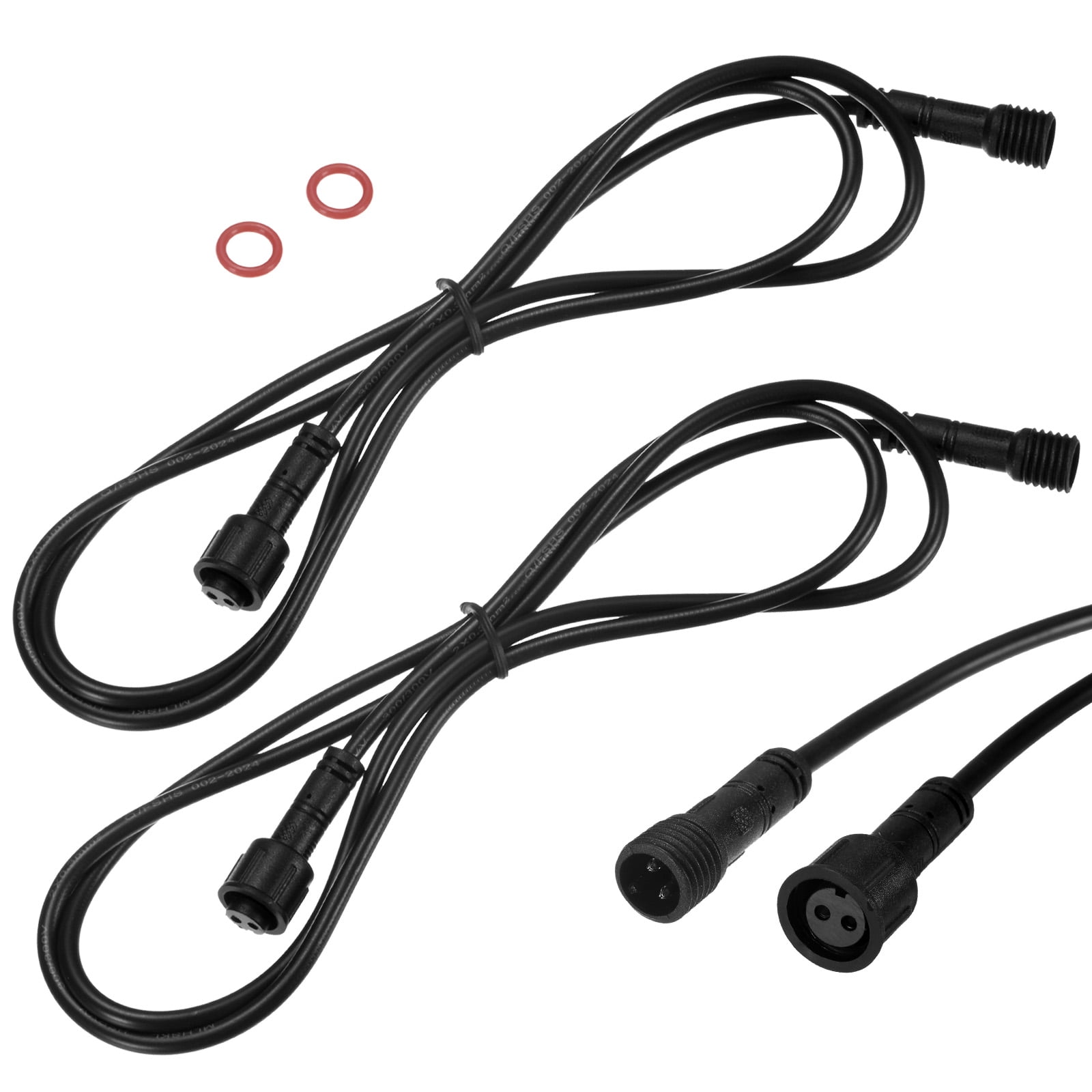 Uxcell 2-Pack Waterproof Extension Cable, 2 Pin 3.28 Ft/1m Wire with ...