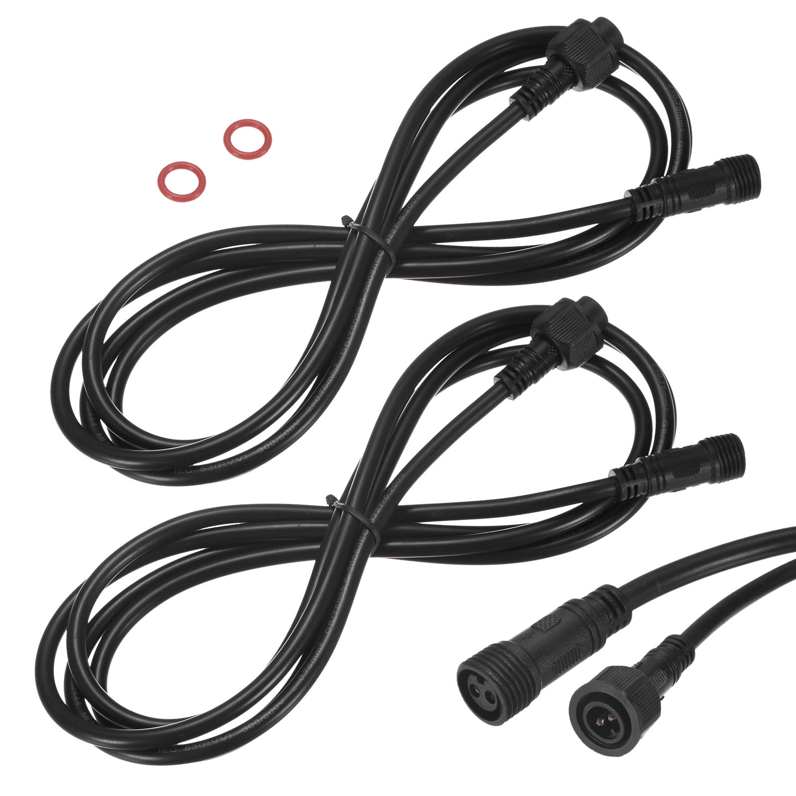 Uxcell 2-Pack Waterproof Extension Cable, 2 Pin 6.56 Ft/2m Wire with ...