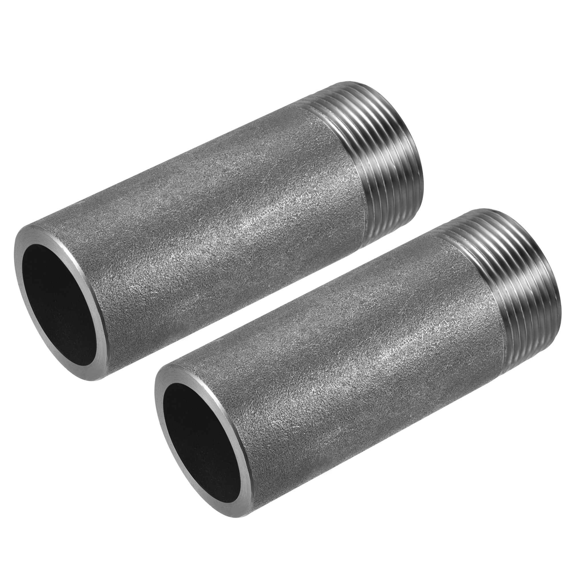 Uxcell 2 Pack Weld Coupling Carbon Steel 1-1/4NPT Male Partial Threaded ...