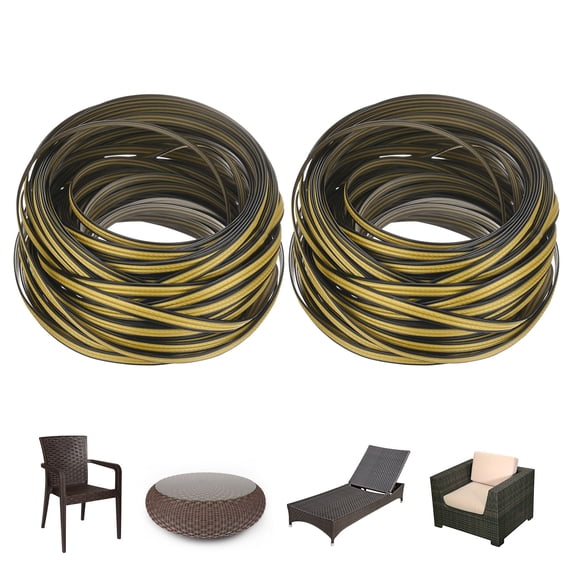 Uxcell 2-Pack Wicker Repair Kit, 100Ft Plastic Flat Rattan Replacement ...