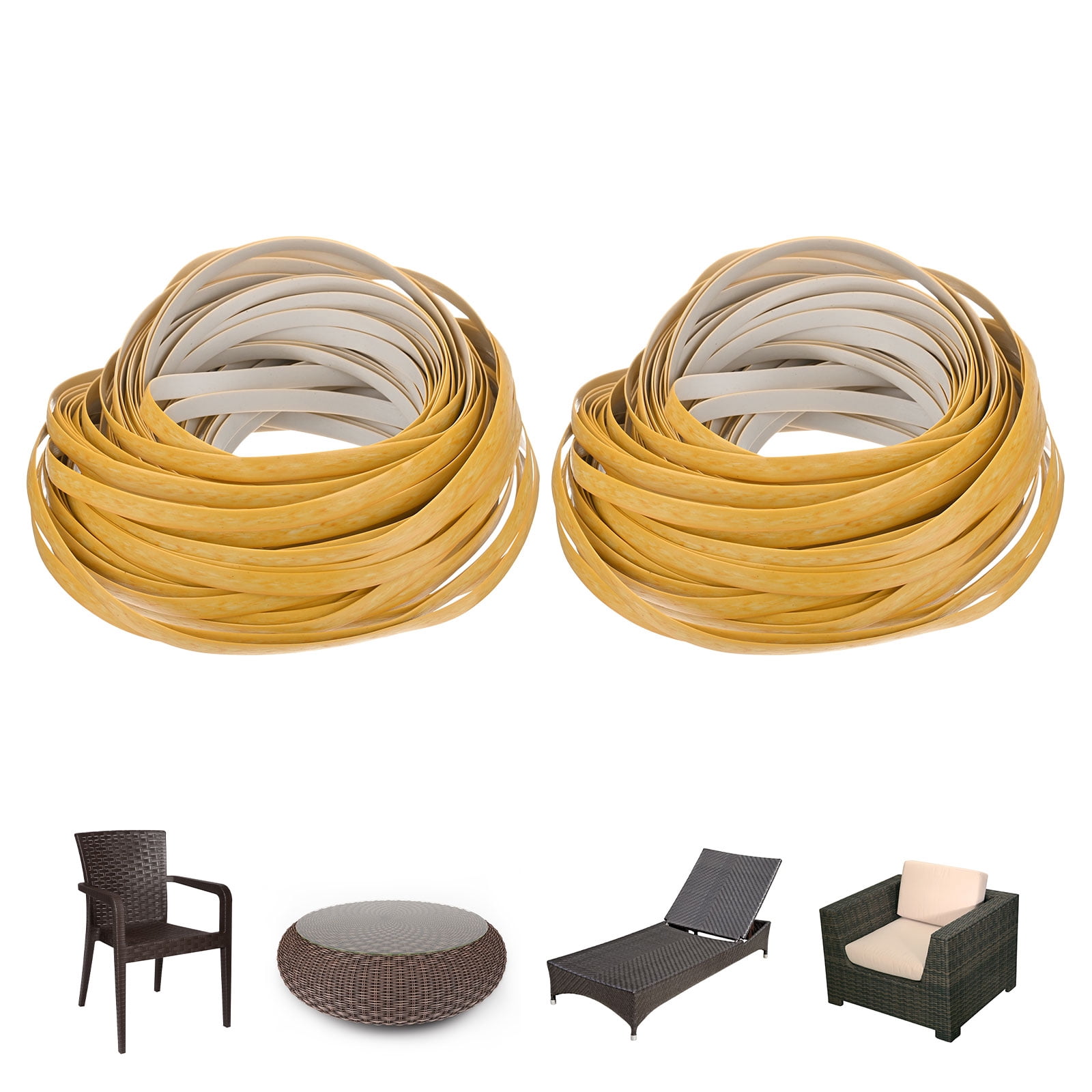 Uxcell 2-Pack Wicker Repair Kit, 100Ft Plastic Flat Rattan Replacement ...
