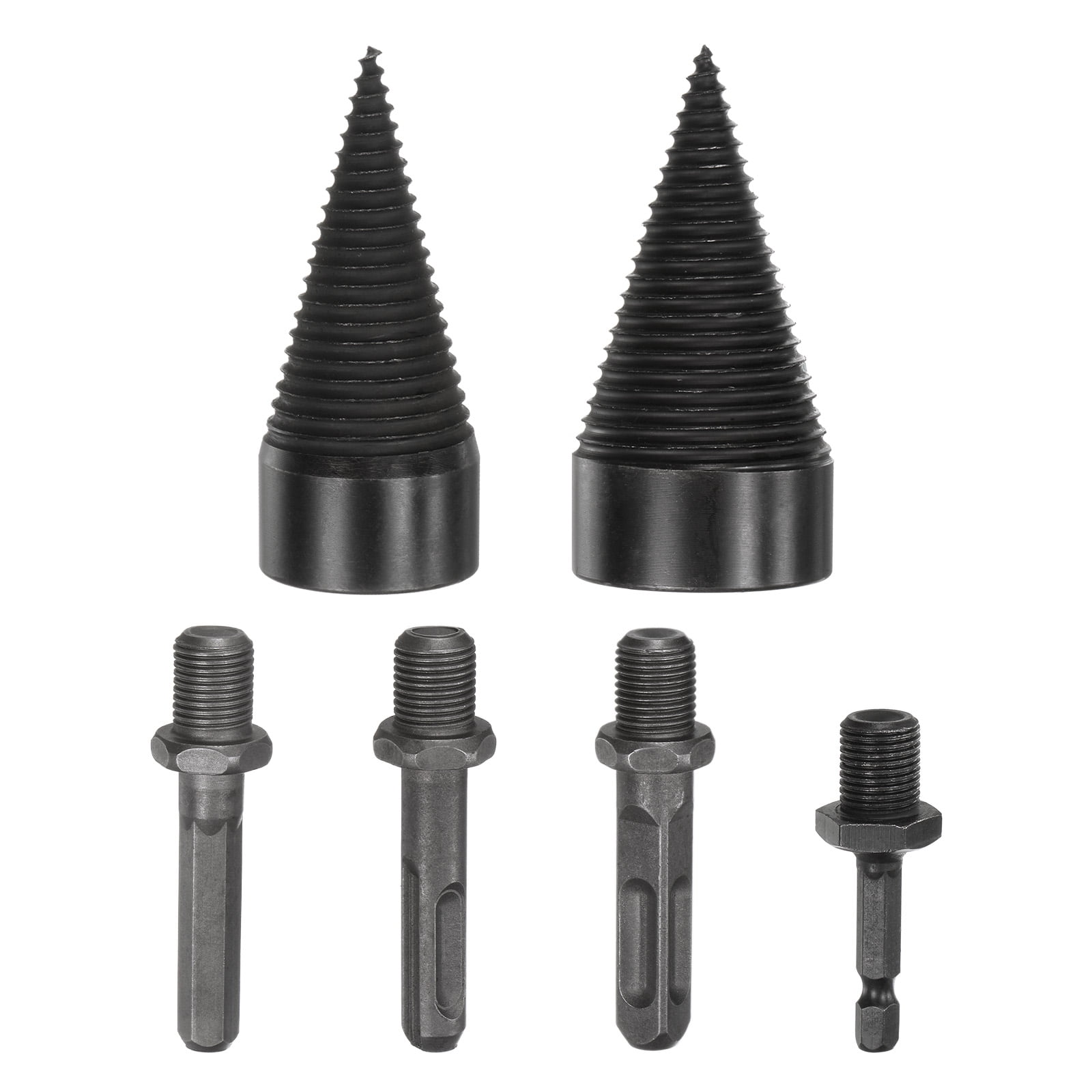 Uxcell 2-Pack Wood Splitter Drill Bit 38mm + 45mm+4 Handles (Square ...