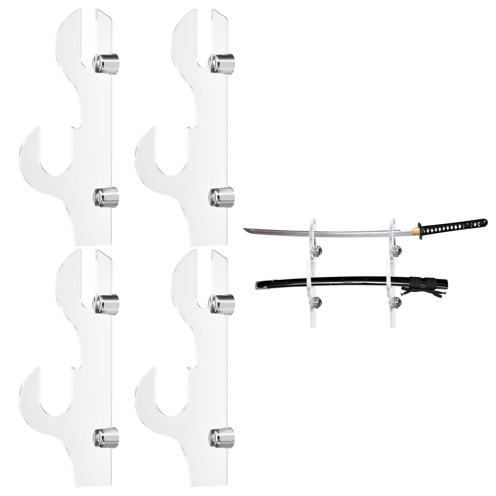 Uxcell 2 Pair Sword Holder Wall Mount, Acrylic Sword Display Stand ...