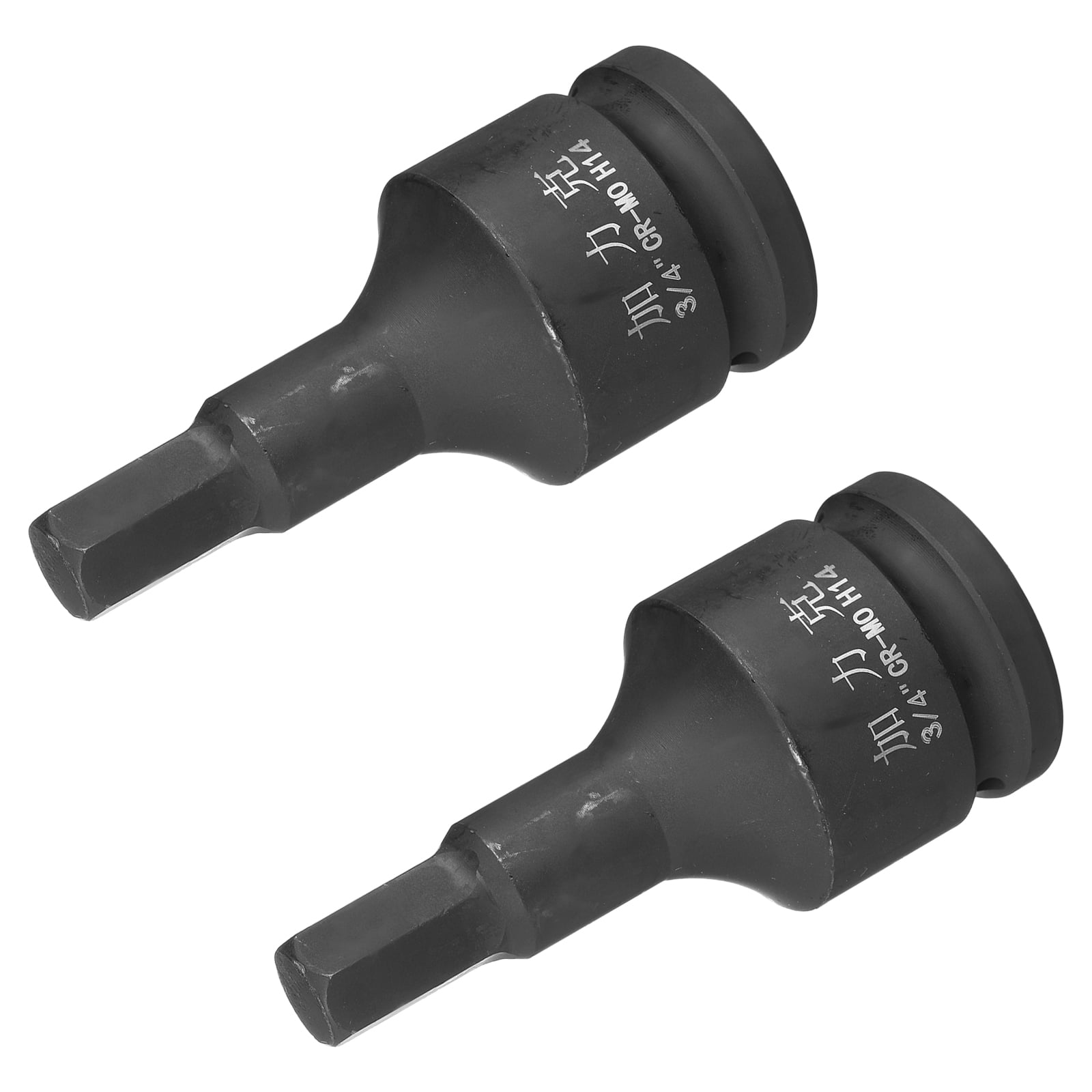 Uxcell 2 Pcs 1/2" Drive x H14(14mm) Impact Hex Bit Socket, Metric 4 ...