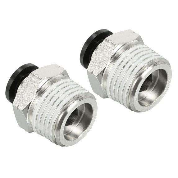 Uxcell 2 Pcs 1/4 Inch OD Tube to 3/8 Inch NPT Male Thread Push to ...