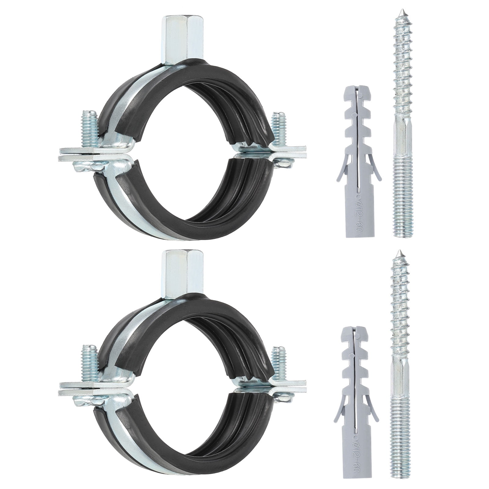 Uxcell 2 Pcs 1.7-2inch Heavy Duty Adjustable Split Ring Pipe Hanger ...