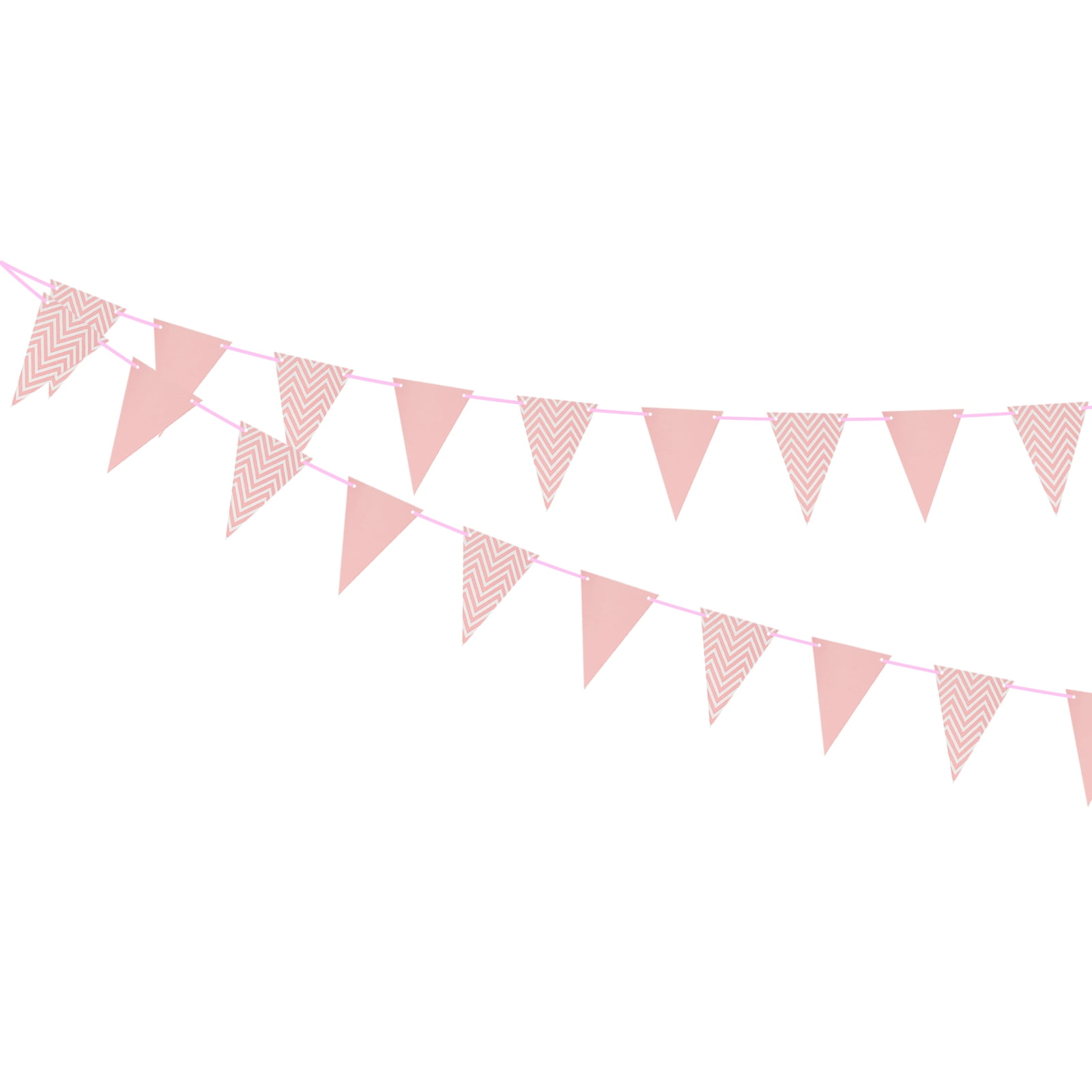 Uxcell 2 Pcs 16.4 Feet Pink Pennant Banner Flags String Triangle ...