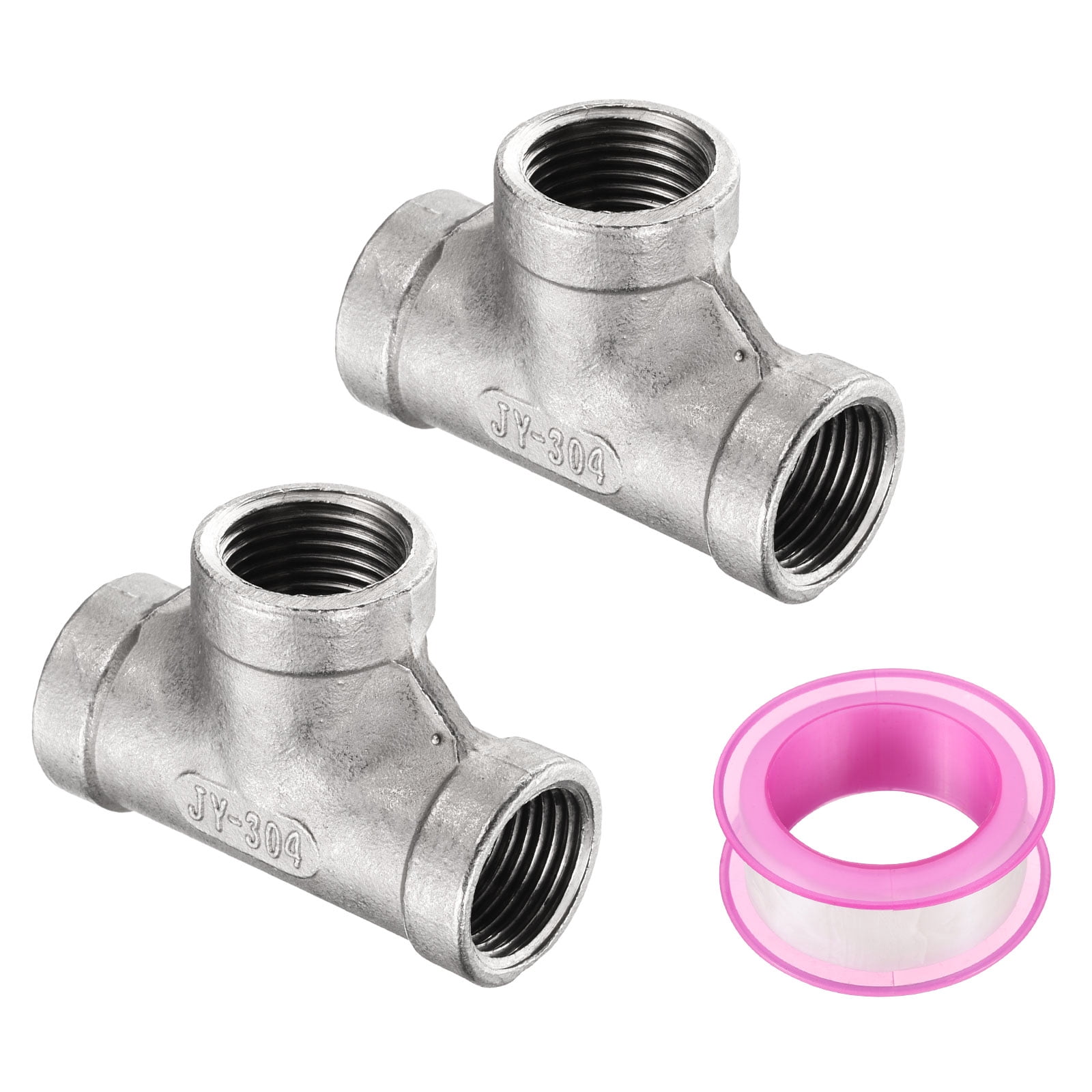 Uxcell 2 Pcs 304 Stainless Steel Tee Pipe Fittings G3/8 Female Tee ...