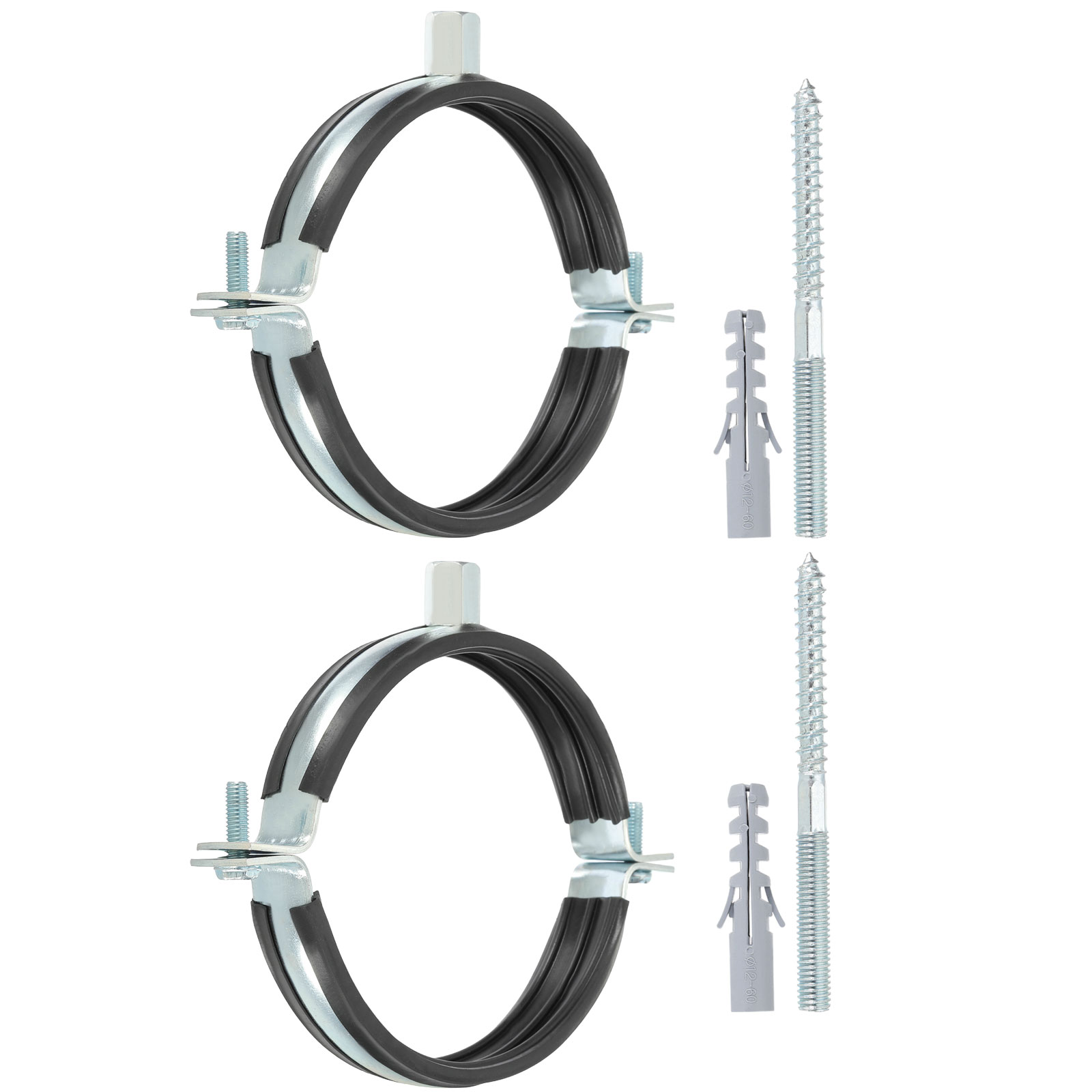 Uxcell 2 Pcs 4.3-4.6inch Heavy Duty Adjustable Split Ring Pipe Hanger ...
